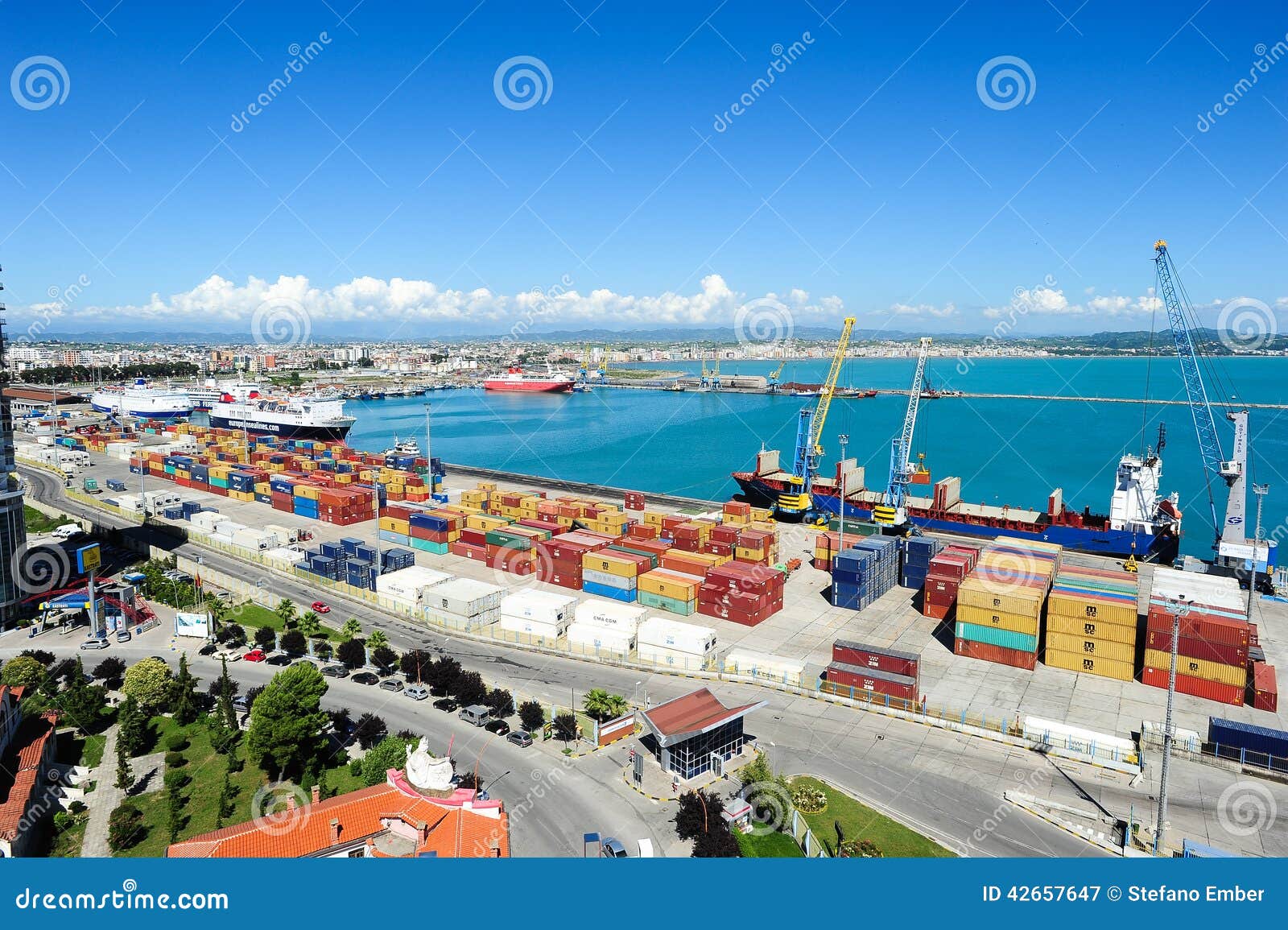 The Commercial Port of Durres Editorial Photography - Image of business ...