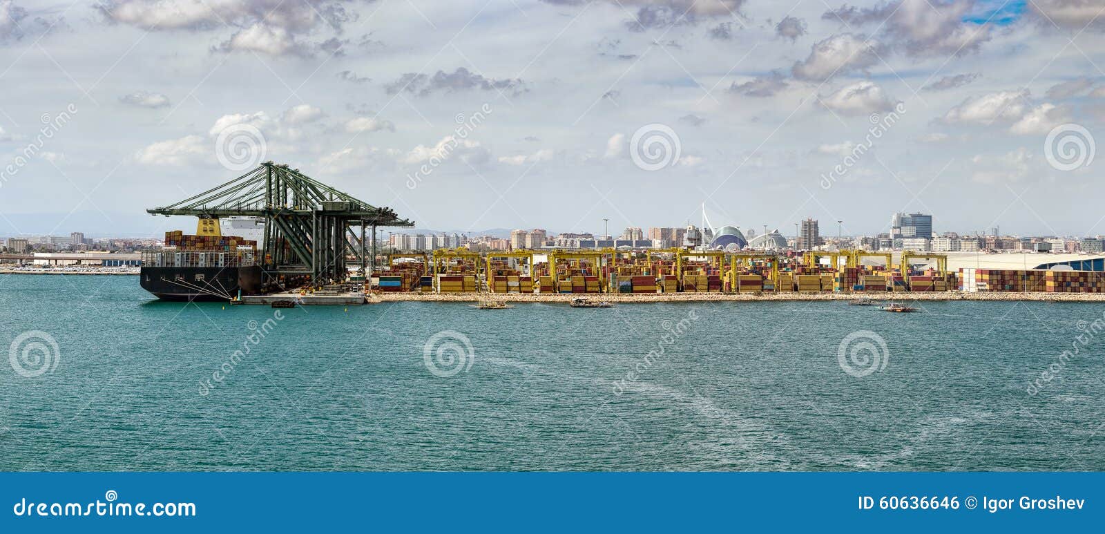 Commercial Port of Valencia, Spain Stock Photo - Image of port, view ...
