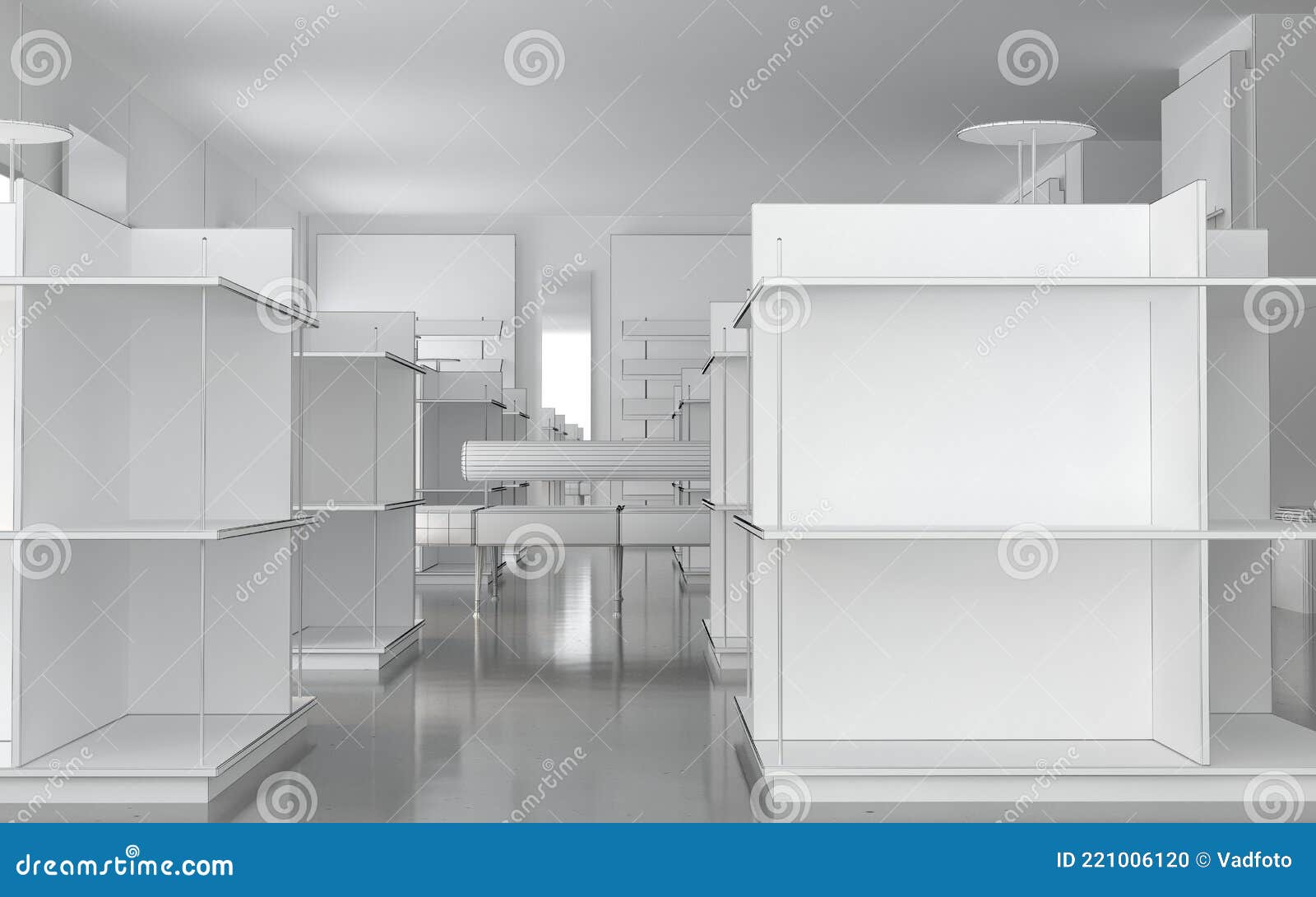 Commercial Premises, Shop, Interior Visualization, 3D Illustration ...