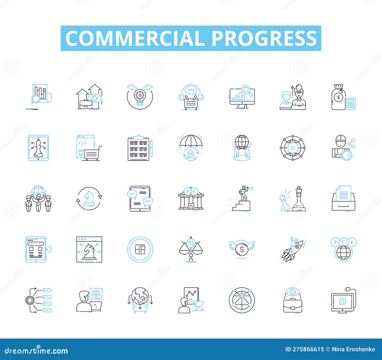 Commercial Progress Line Icons Collection. Innovation, Growth ... Commercial Progress Line Icons Collection. Innovation, Growth ...