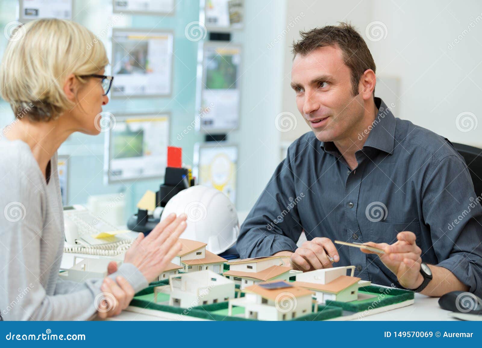 Commercial Real Estate Talking about Model 3d Stock Image - Image of ...