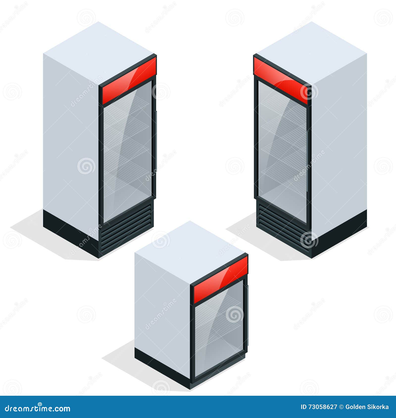 Commercial Refrigerator To Store Drinks and Perishables. Stock Vector ...