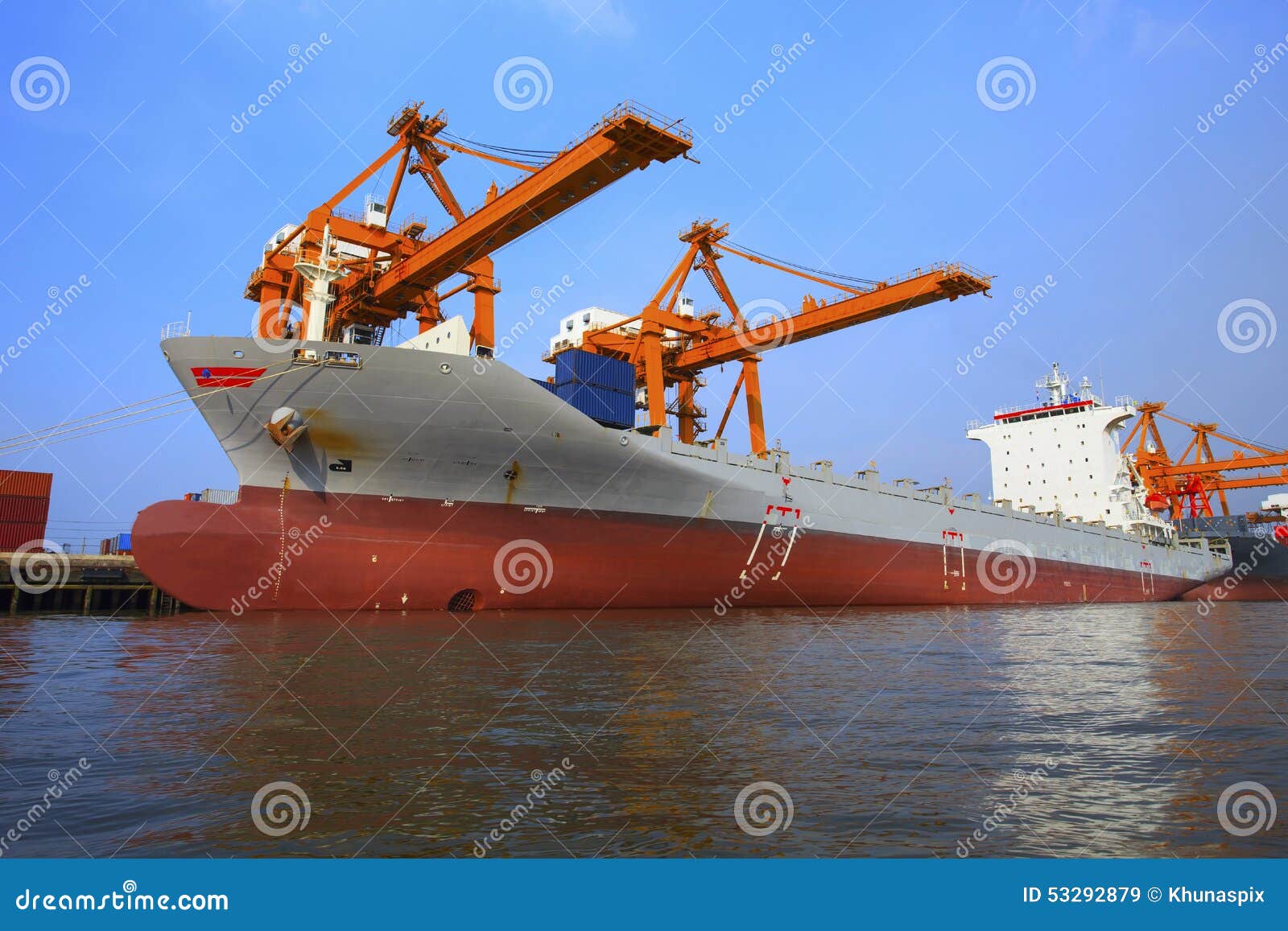 Commercial Ship Floating In River Stock Image | CartoonDealer.com #53262901