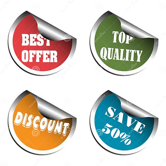 Commercial stickers stock vector. Illustration of message - 20764976