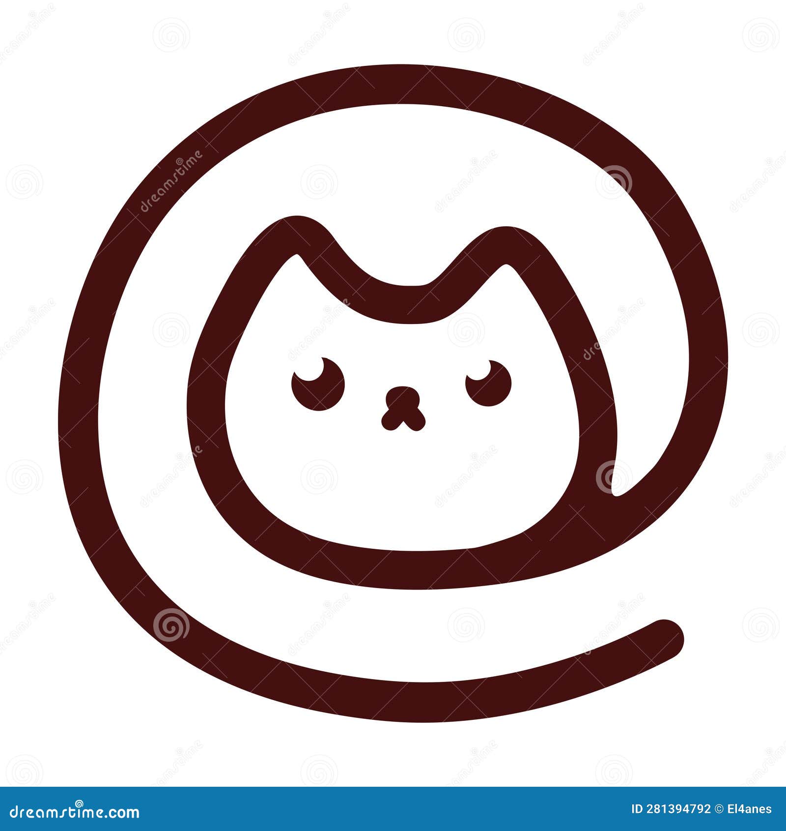 Commercial at Symbol As a Cat Vector Icon Stock Vector - Illustration ...