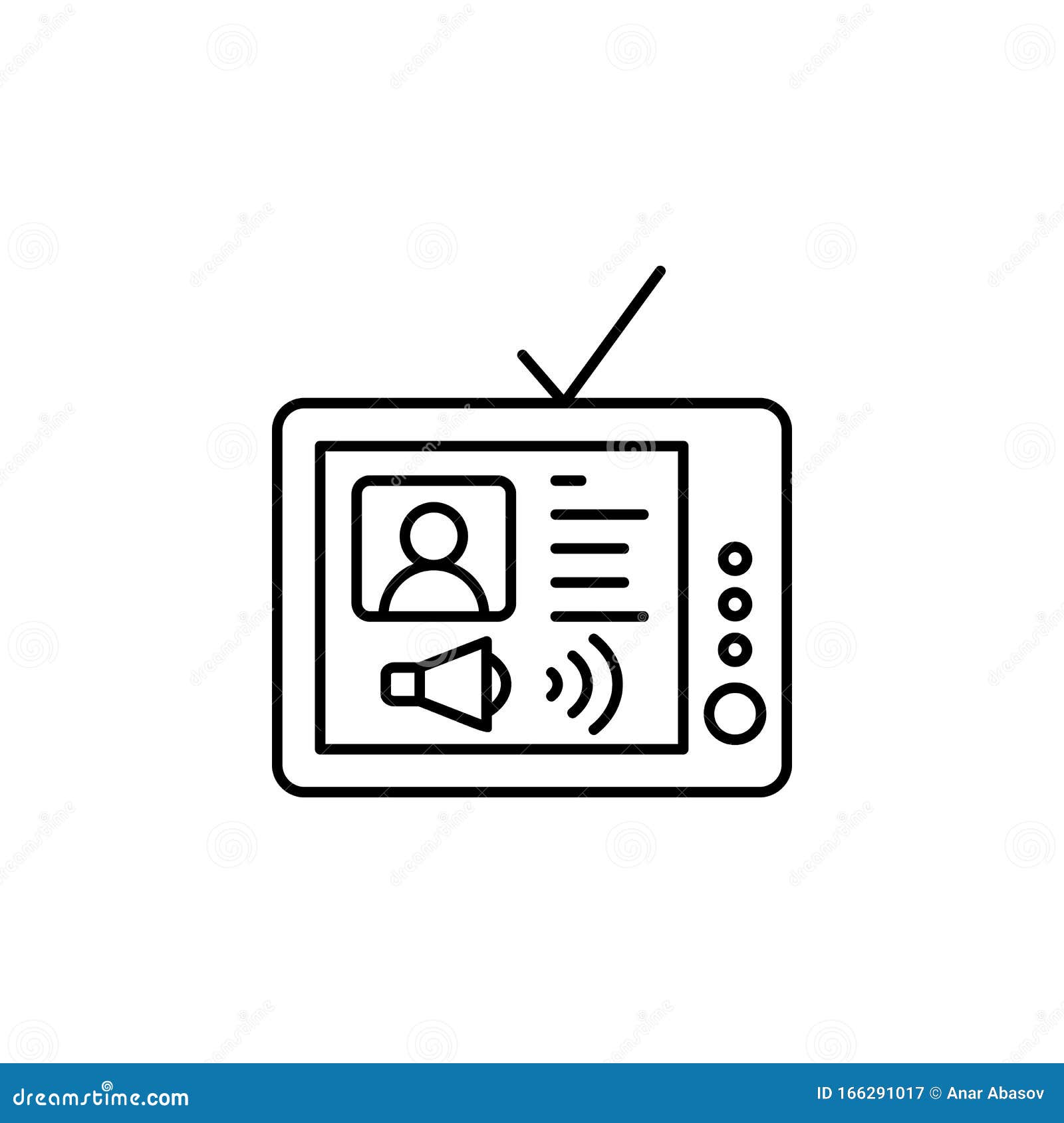 Commercial, TV, Communication Icon. Element of Communication Thin Line ...
