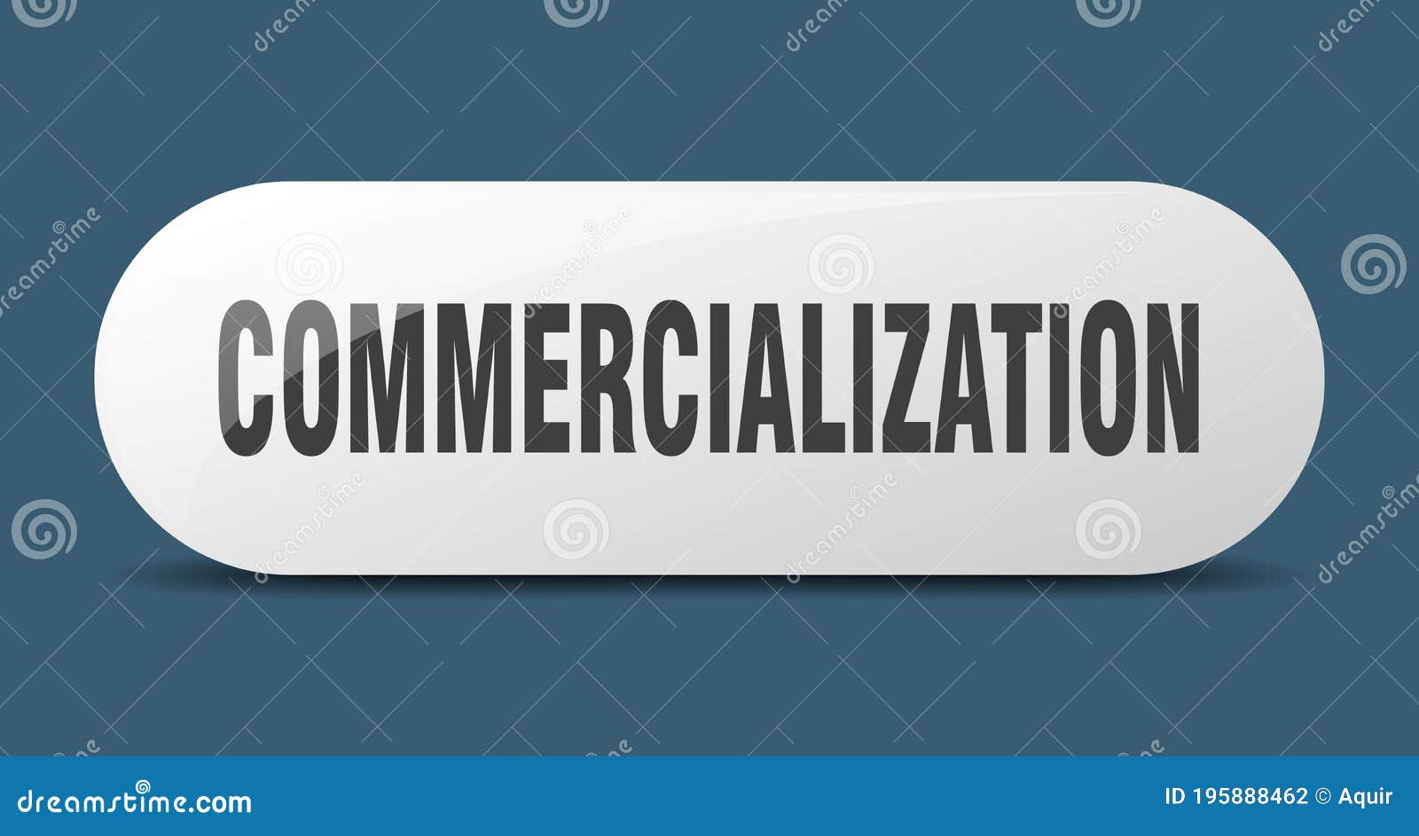Commercialization Button. Sticker. Banner. Rounded Glass Sign Stock ...