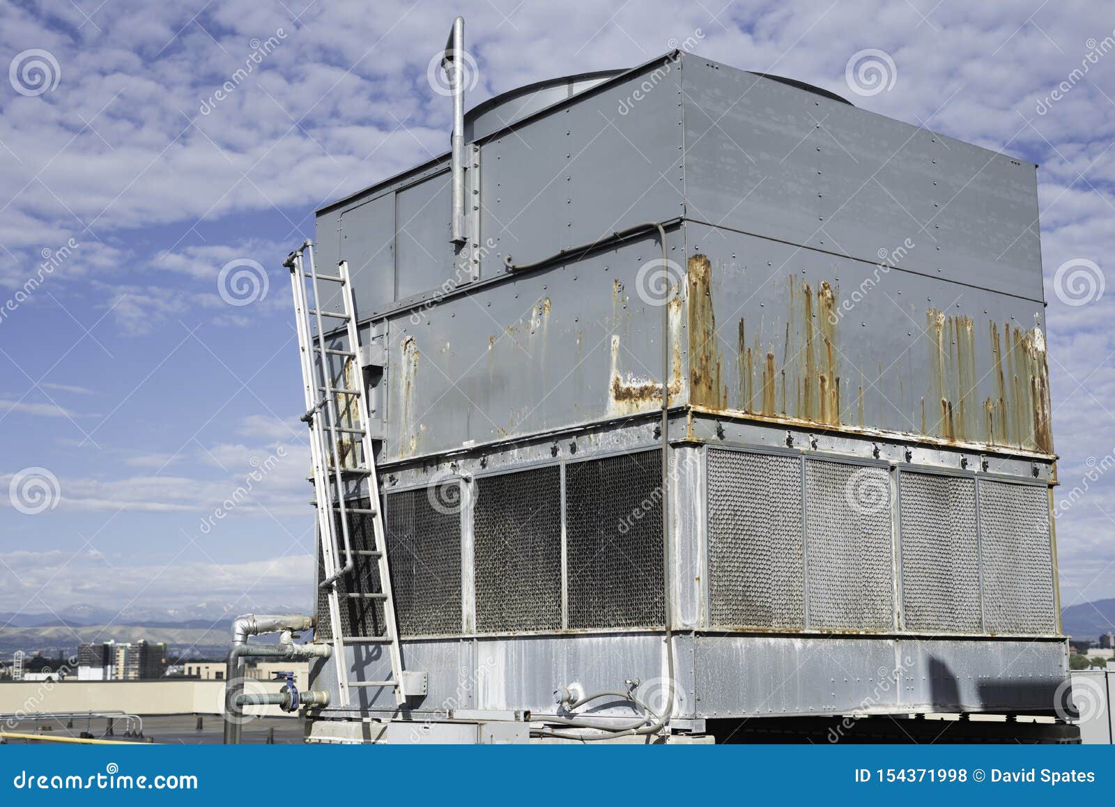 Horizontal View of a Commercial Cooling Tower Stock Photo - Image of ...