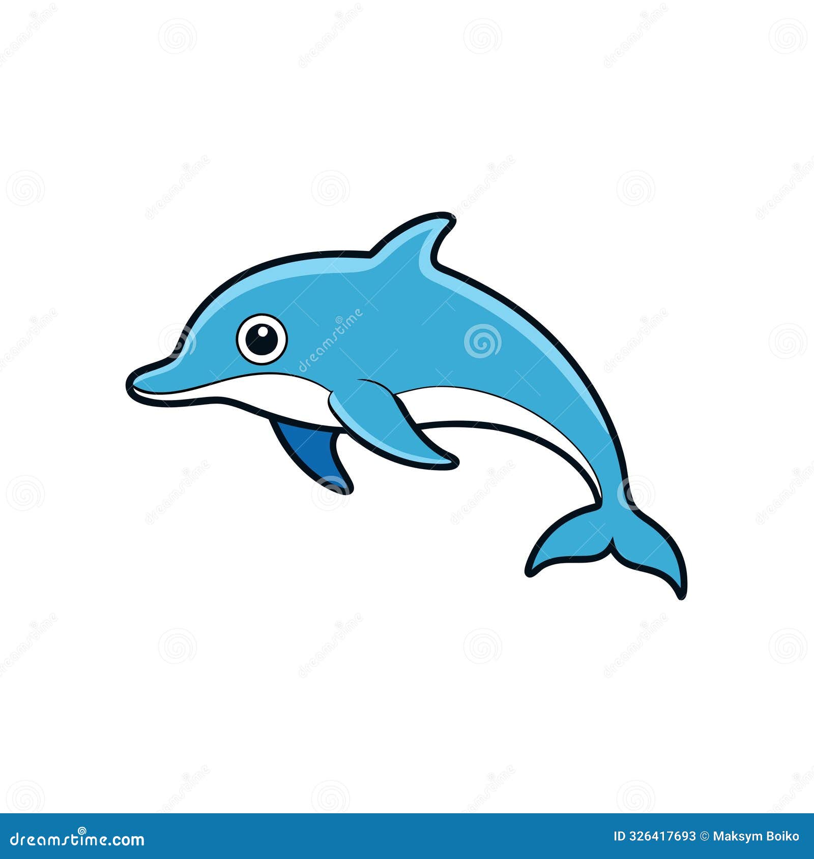 Commerson Dolphin Angry Icon Vector Stock Vector - Illustration of flat ...