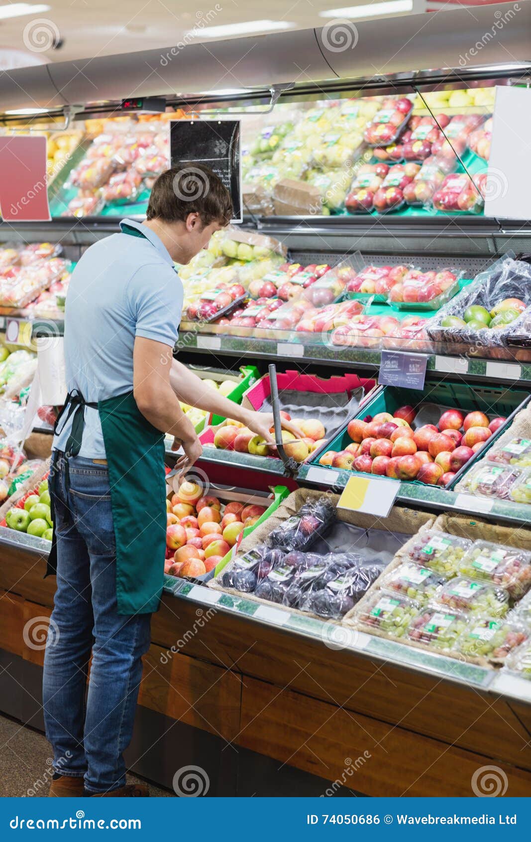 Commesso Che Sistema Gli Scaffali Fotografia Stock - Immagine di ...
