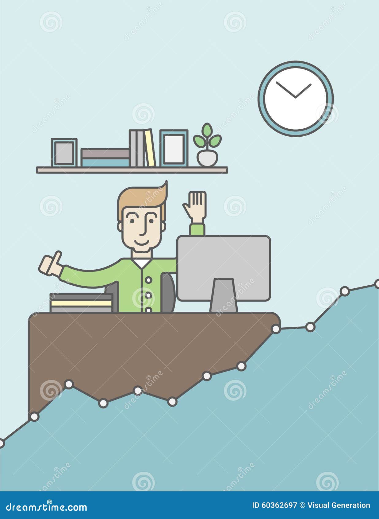 Commis de bureau illustration de vecteur. Illustration du gestion ...