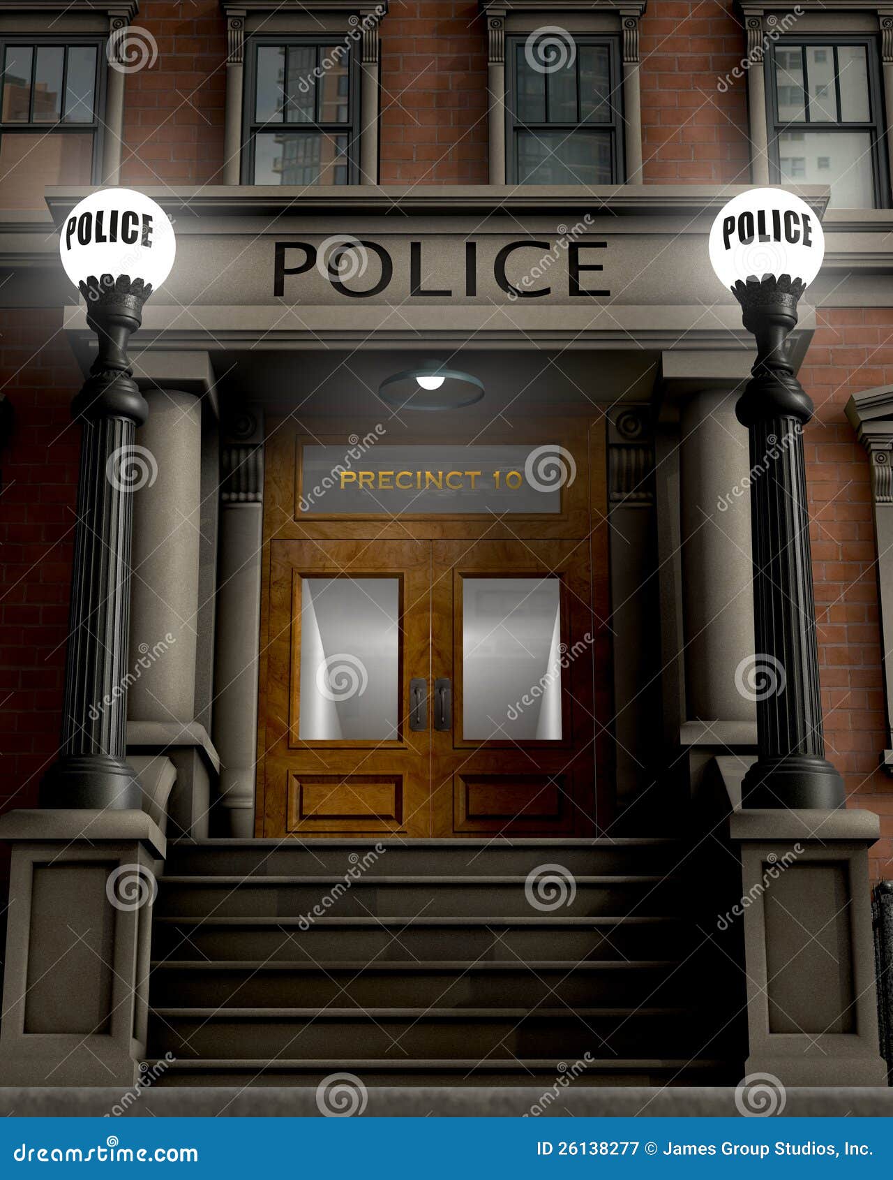 Commissariat de police image stock. Image of rétro, construction - 26138277