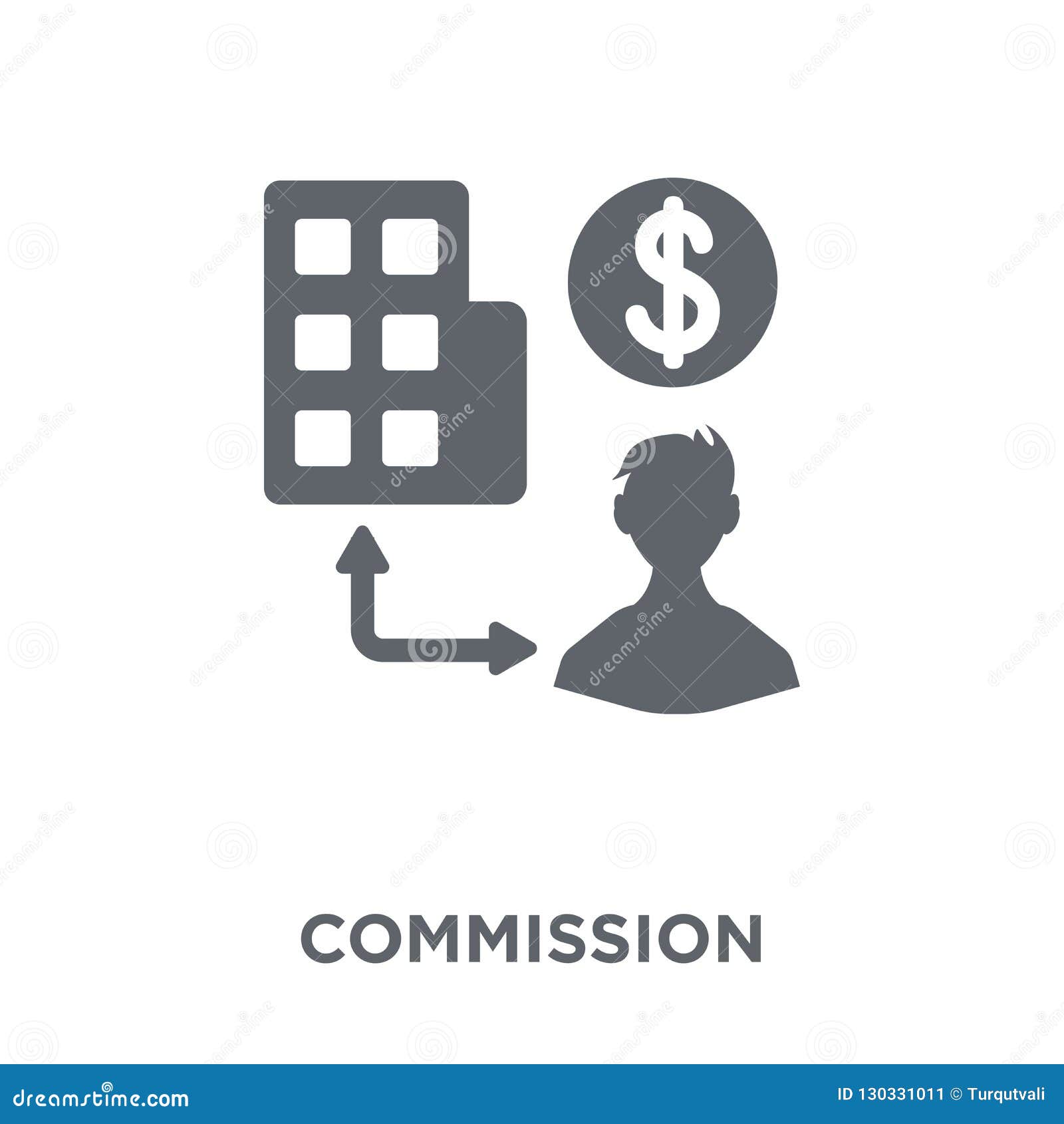 Commission Icon, Banner Outline Template Vector Illustration ...