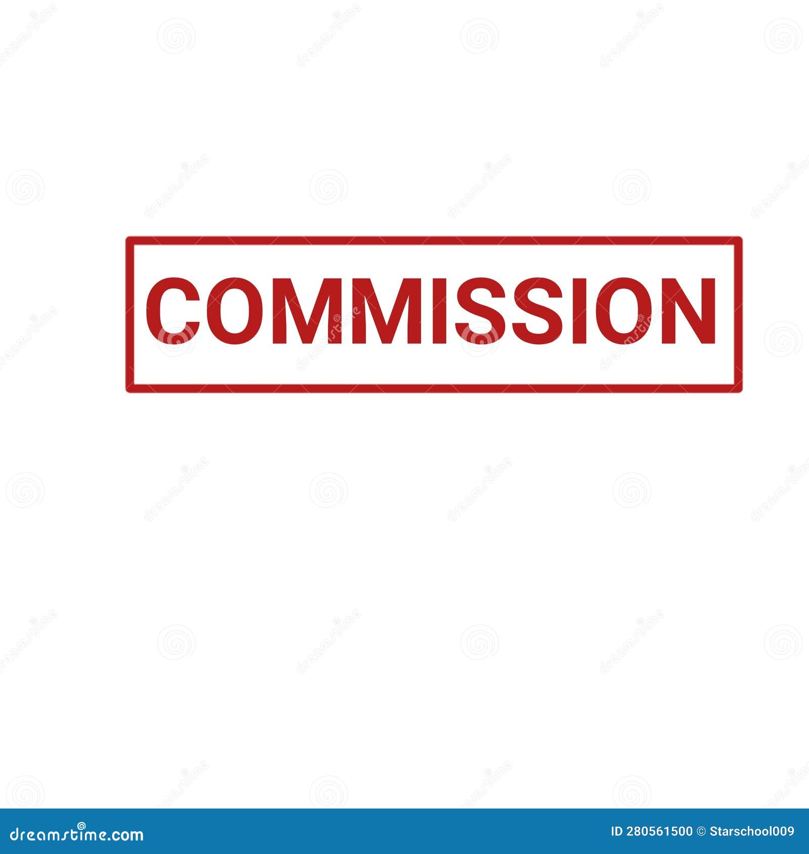 Commission Red Stamp on White Stock Illustration - Illustration of ...