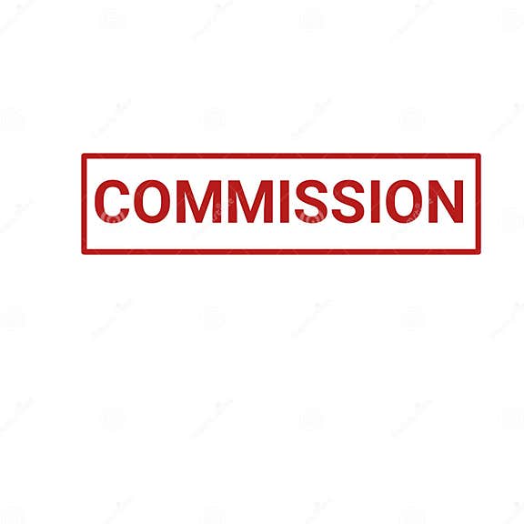 Commission Red Stamp on White Stock Illustration - Illustration of ...