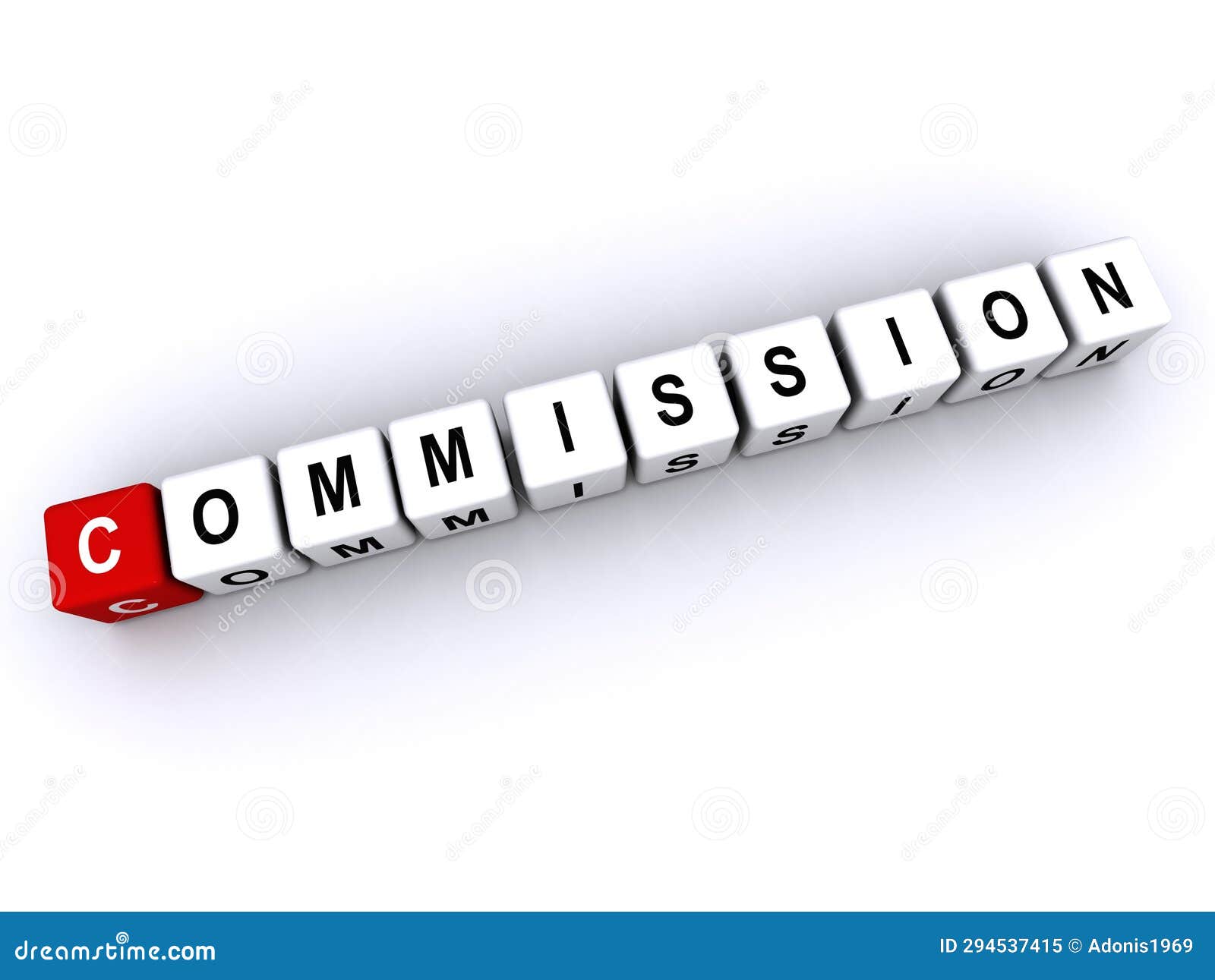 Commission Word Block on White Stock Illustration - Illustration of ...