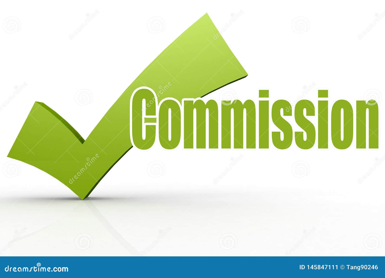 Commissionword with Green Checkmark Stock Illustration - Illustration ...