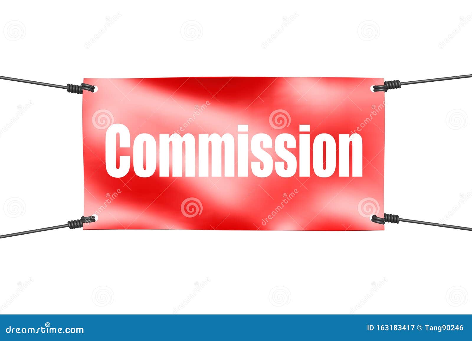 Commission Word with Red Banner Stock Illustration - Illustration of ...