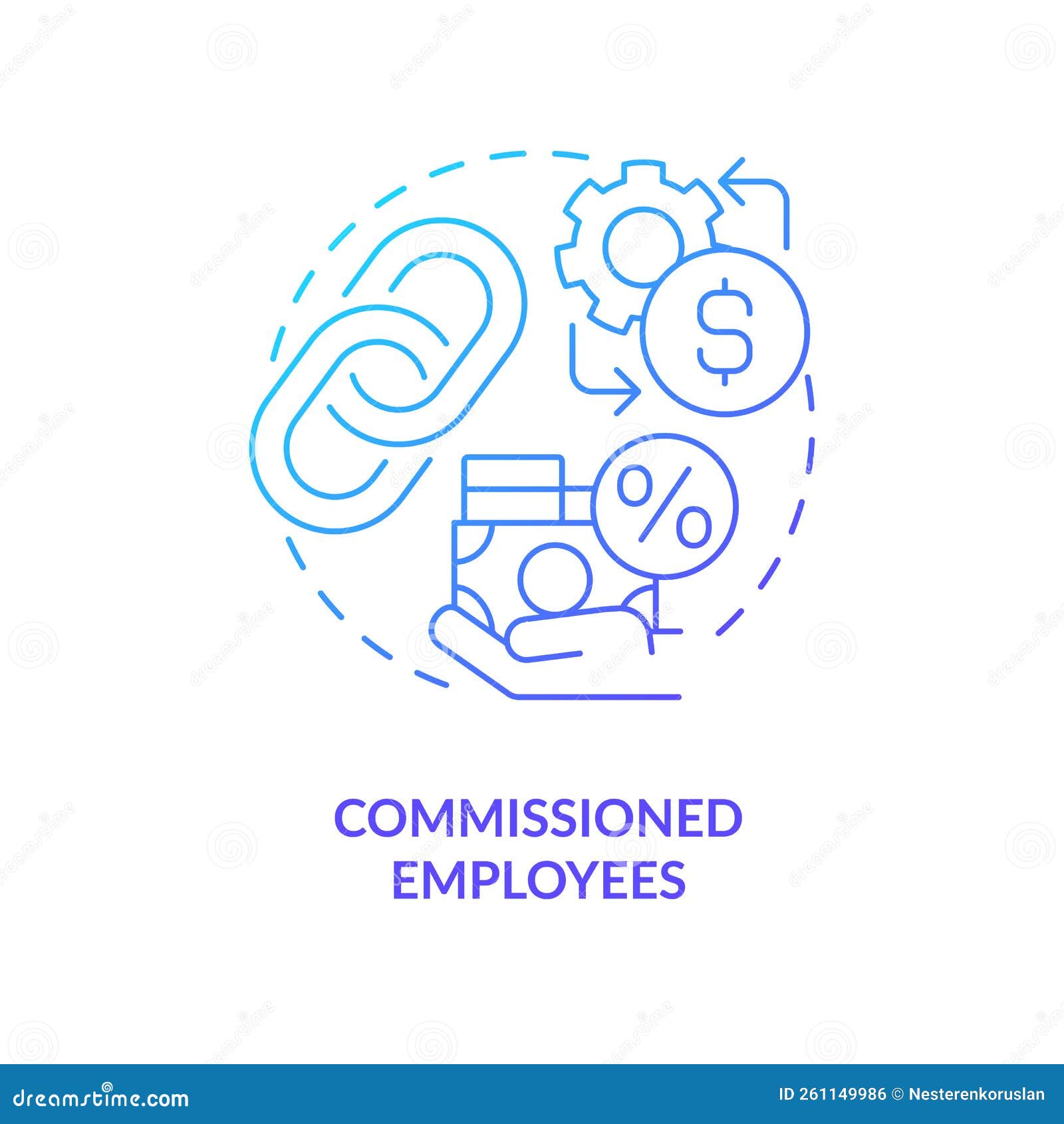 Commissioned Employees Blue Gradient Concept Icon Vector Illustration ... Commissioned Employees Blue Gradient Concept Icon Vector Illustration ...