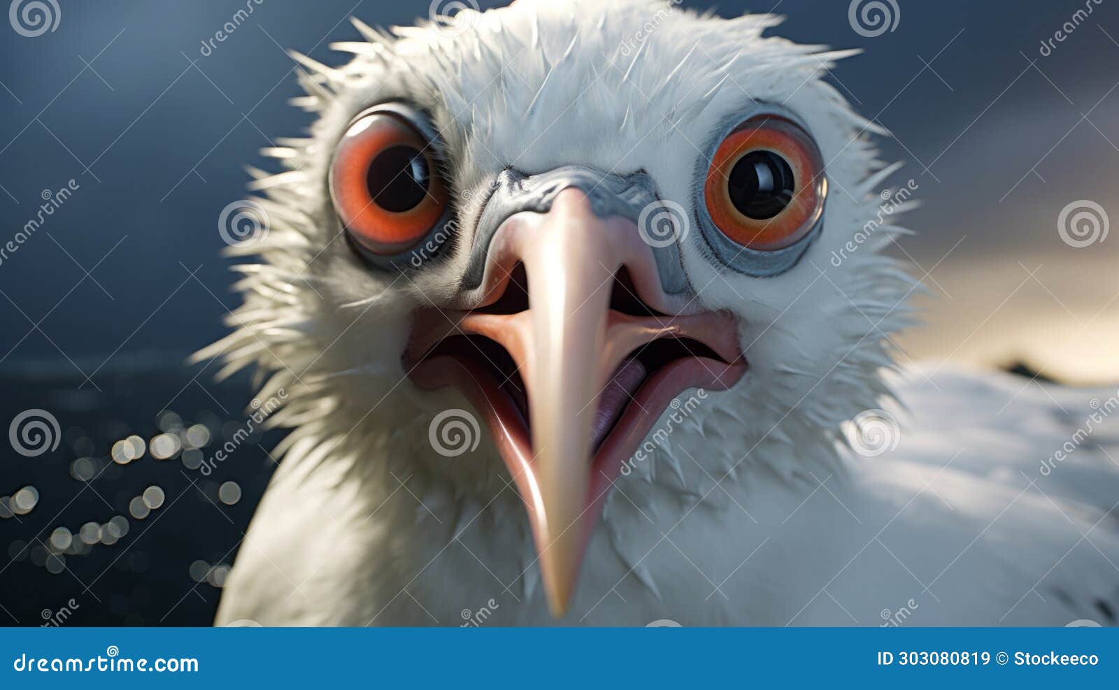 Commissioned Unreal Engine Render of a Cute Cartoonish White Bird Stock ...