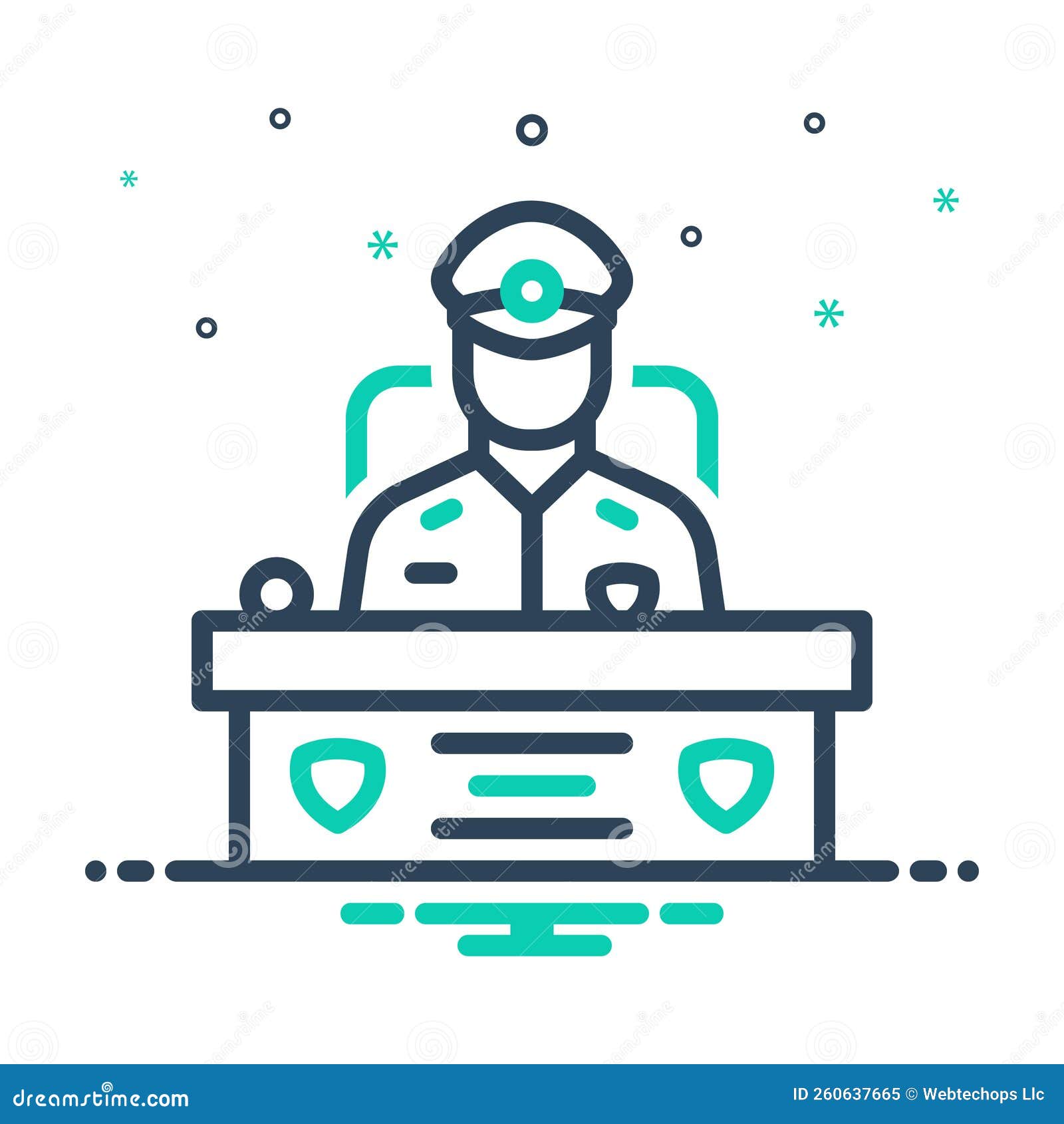 Mix Icon for Commissioner, Officer and Commissary Stock Vector ...