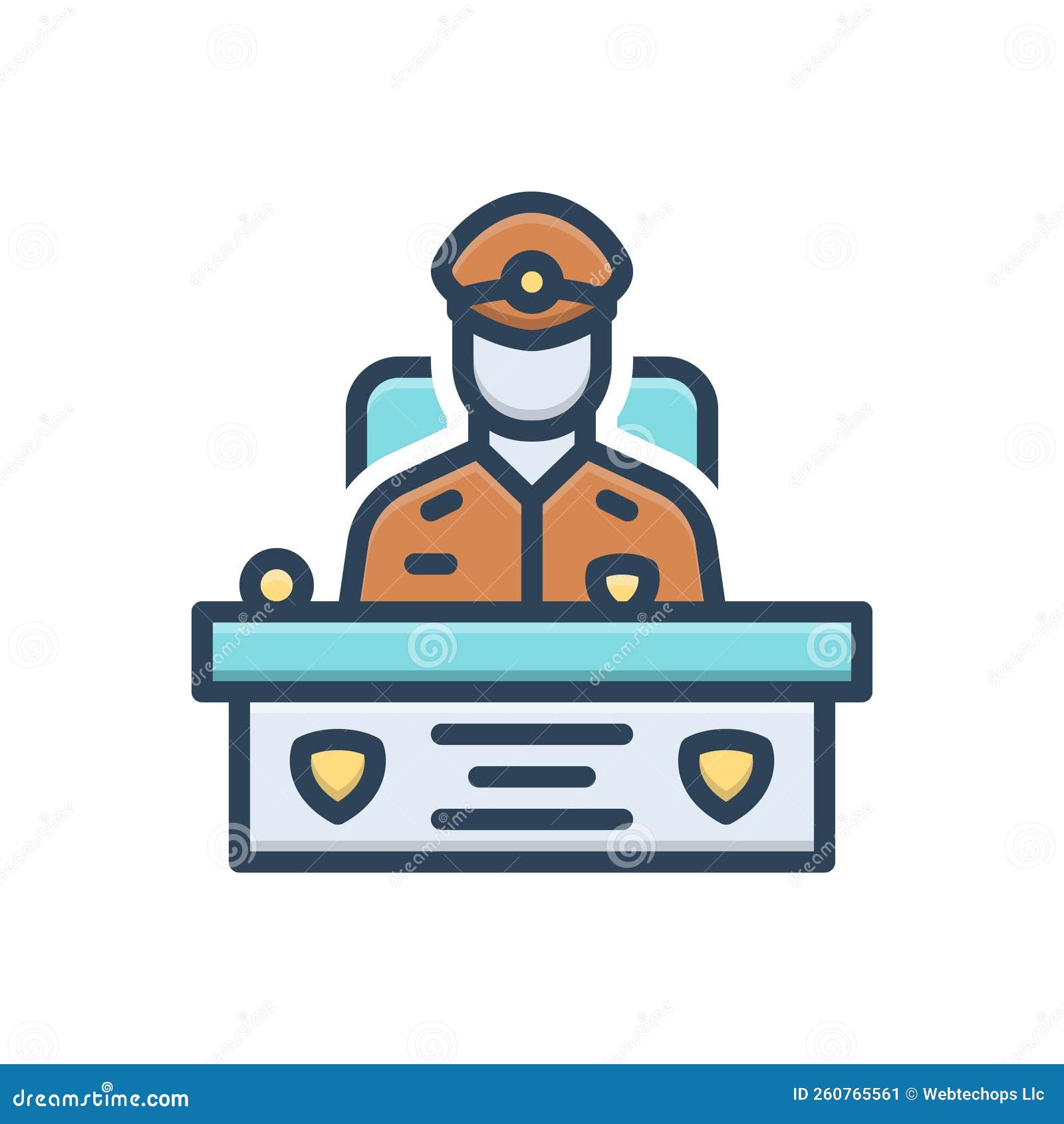 Color Illustration Icon for Commissioner, Officer and Commissary Stock ...