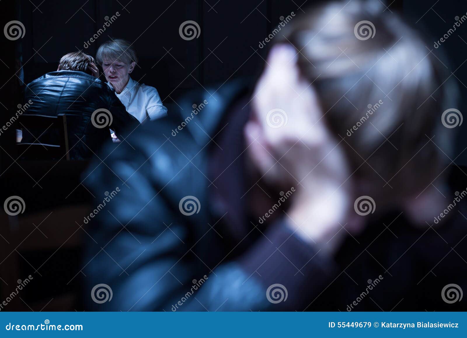 Commissioner Interrogating a Suspect Stock Image - Image of concrete ...