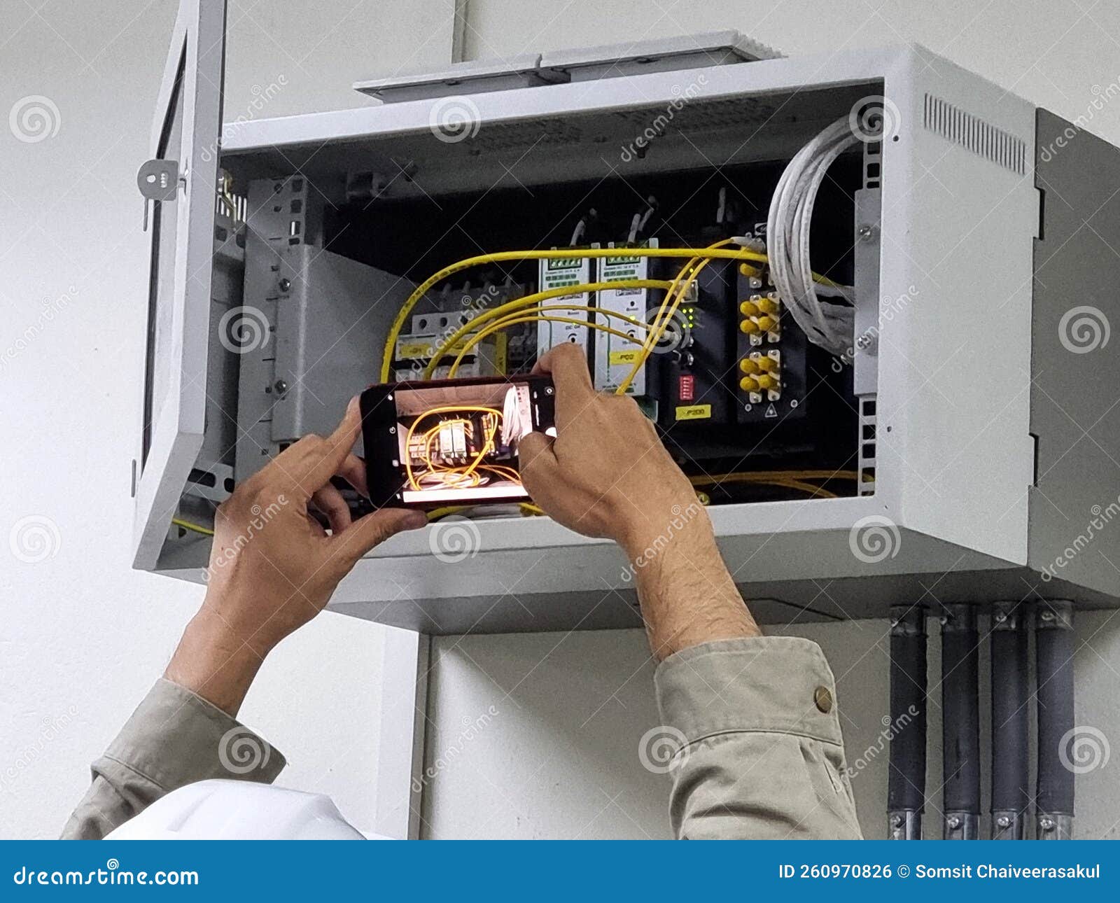 The Commissioning Engineer Takes a Photo of the Interface Module in the ...