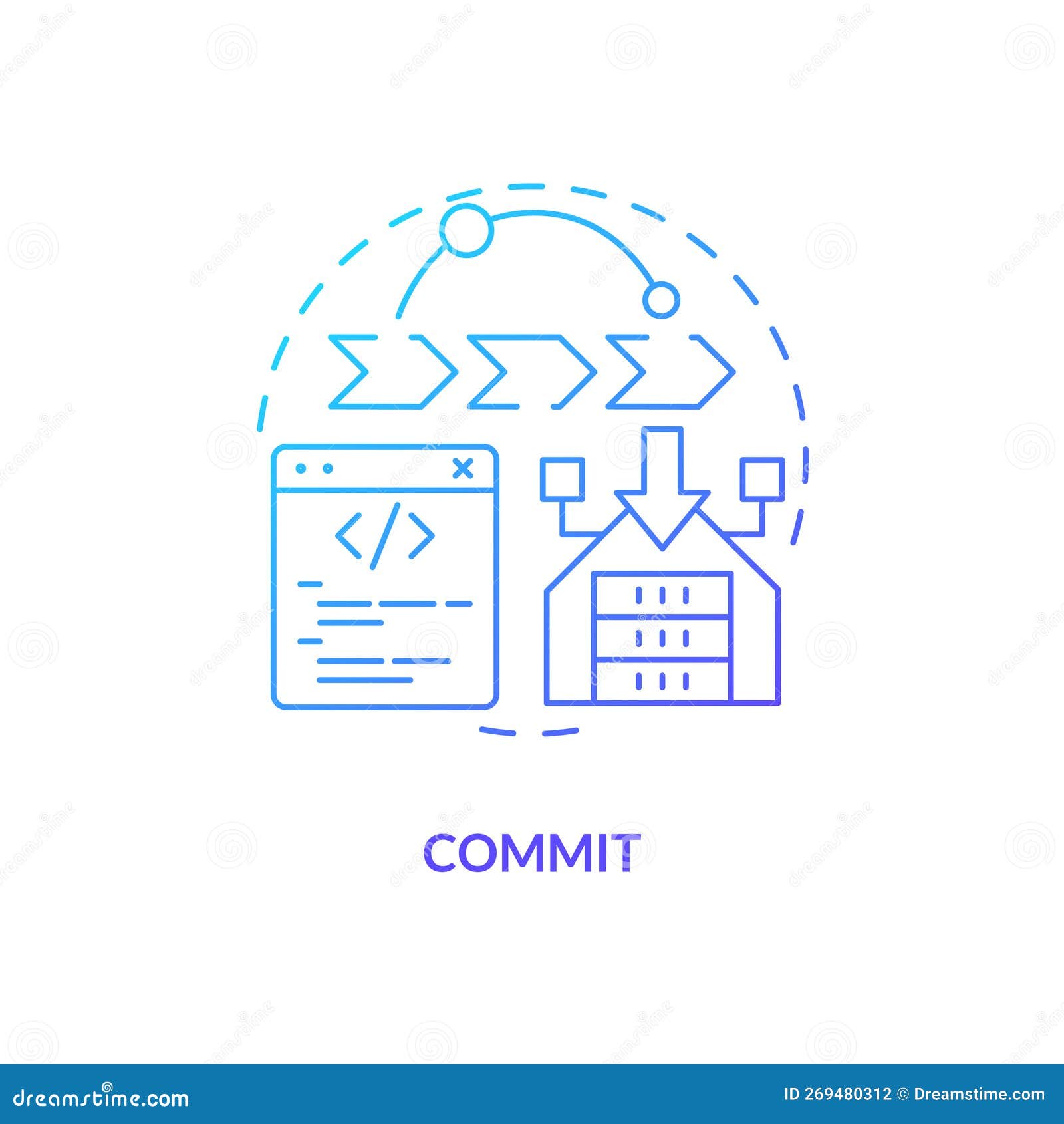 Commit Blue Gradient Concept Icon Stock Vector - Illustration of ...