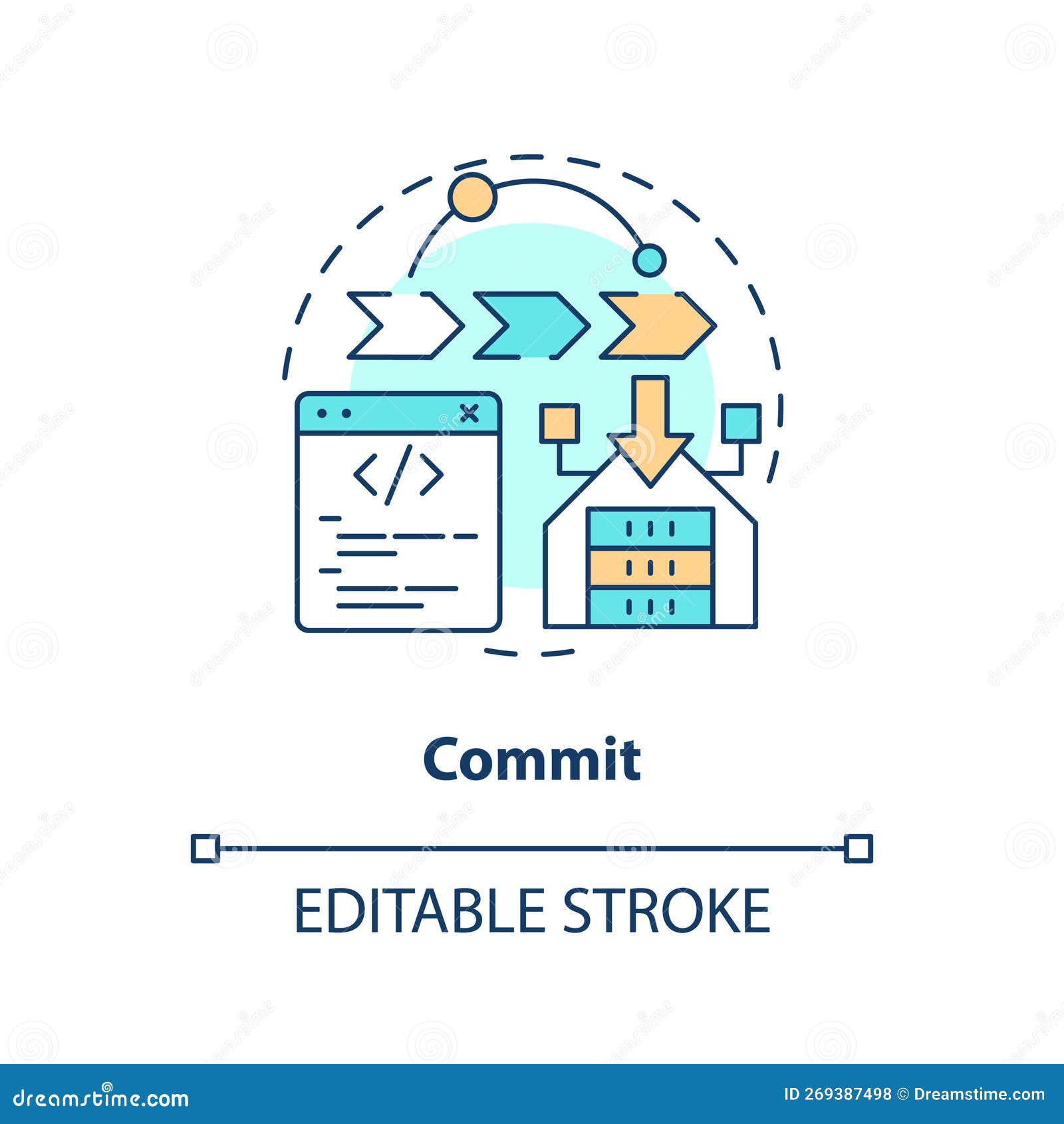Commit concept icon stock vector. Illustration of pictogram - 269387498