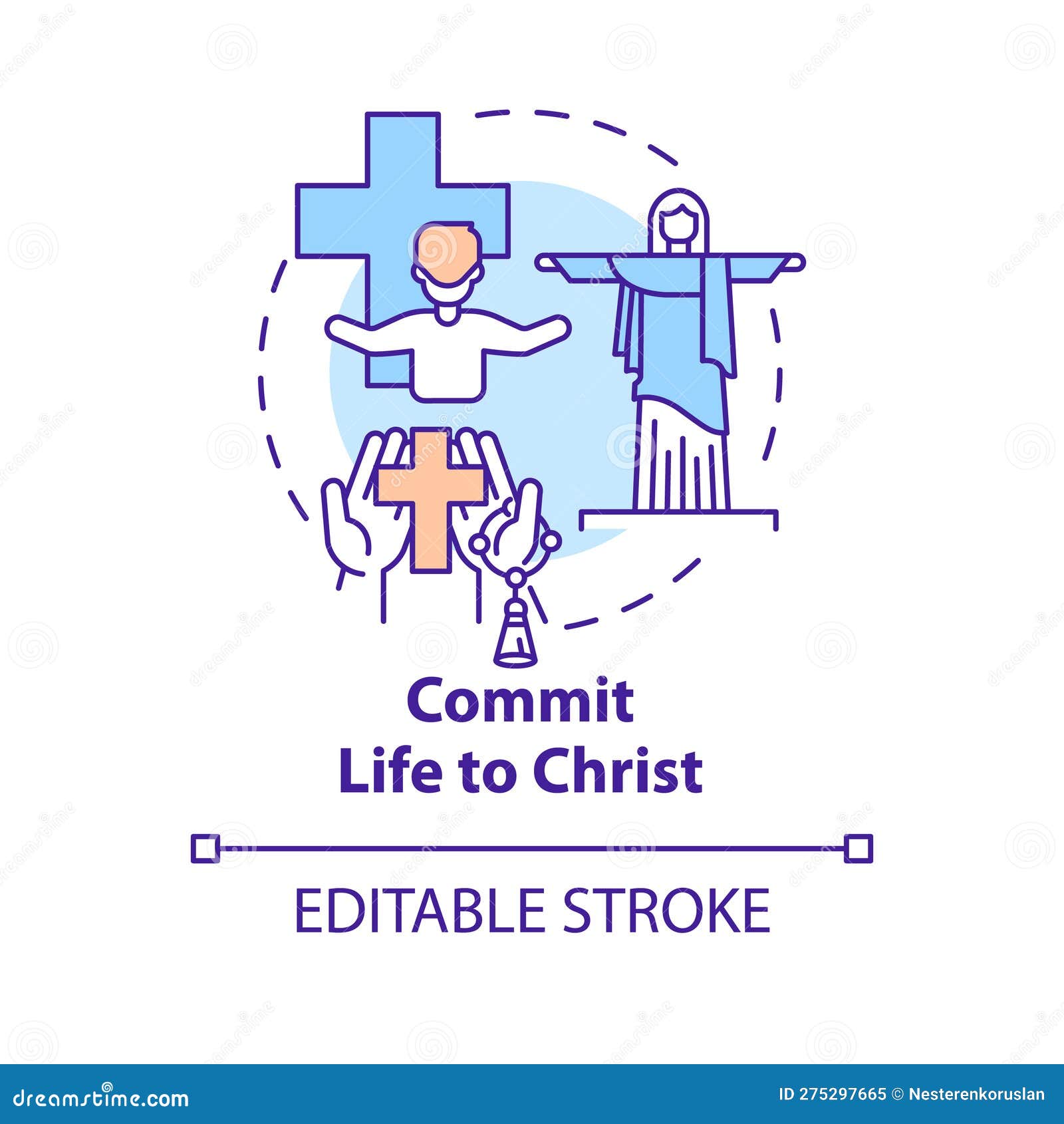 Becoming Christian Reasons Circle Infographic Template Cartoon Vector ...