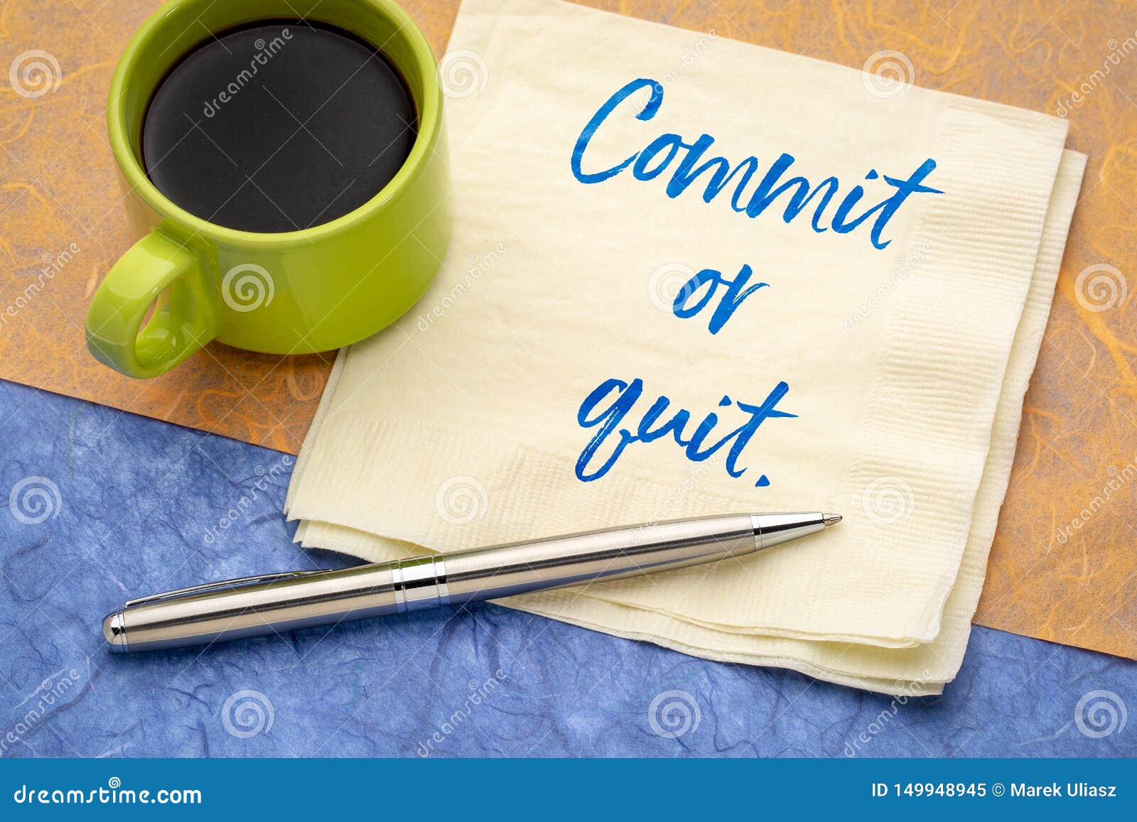 Commit or Quit Motivational Text Stock Image - Image of goal, text ...