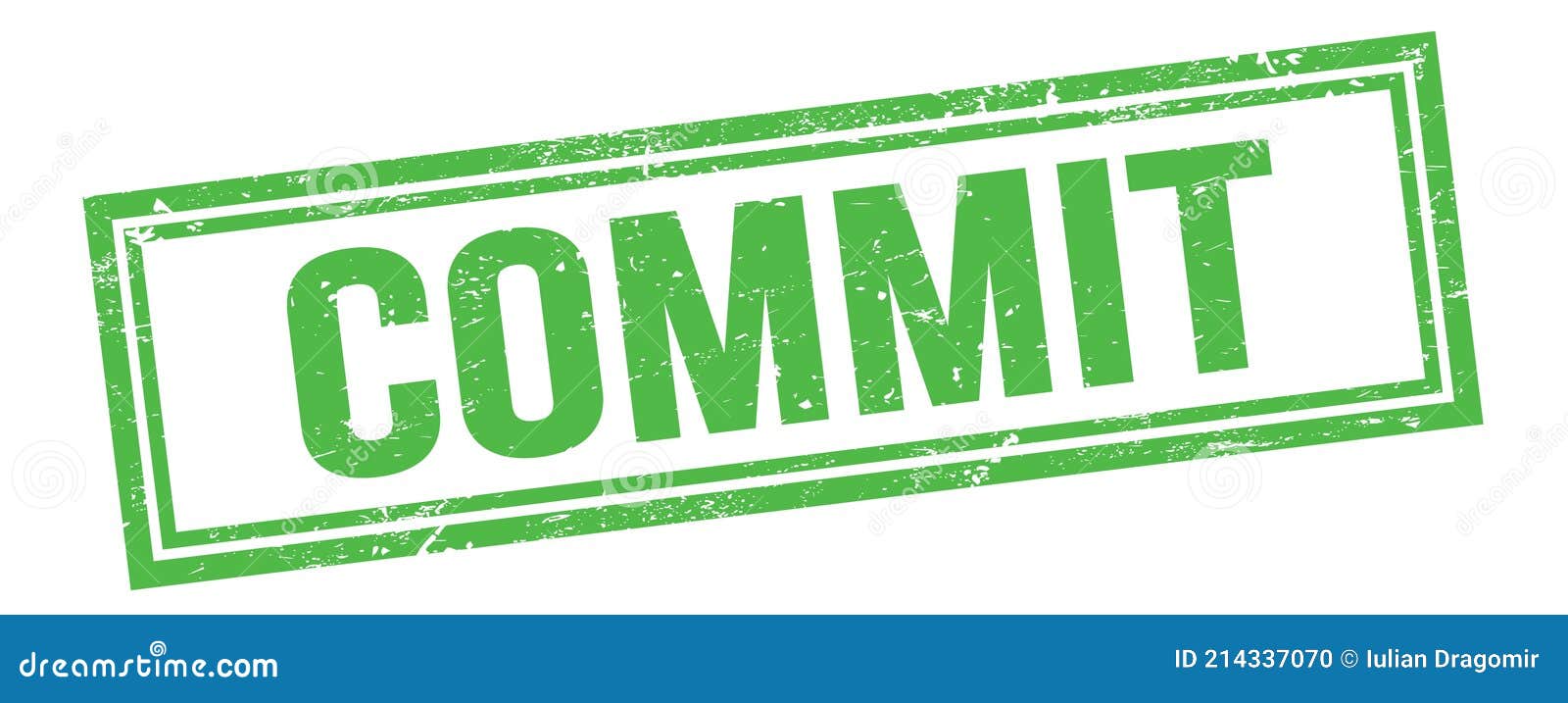 COMMIT Text on Green Grungy Vintage Stamp Stock Illustration ...