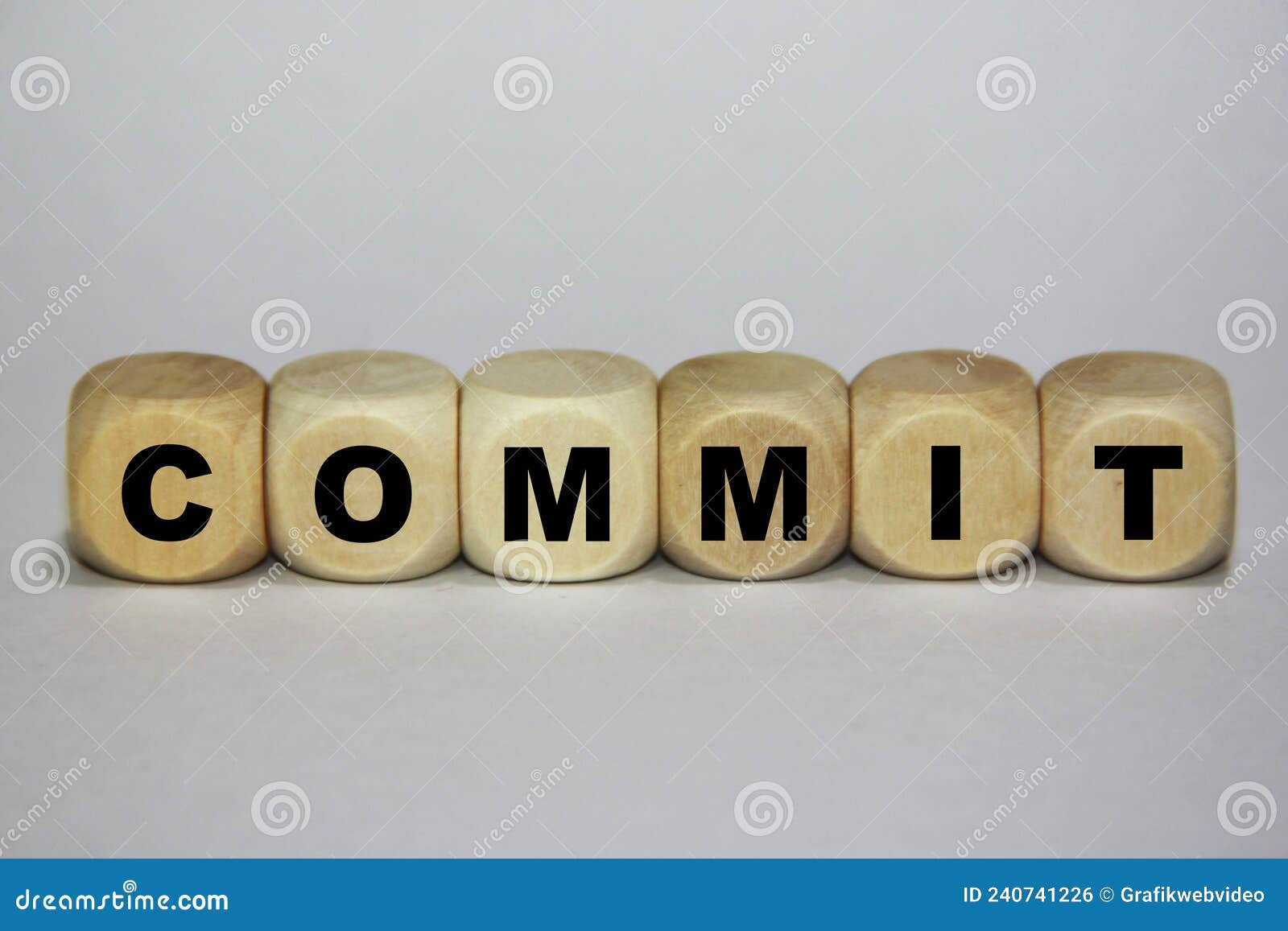 Commit Title - Wooden Cubes Concept - White Background Stock Photo ...