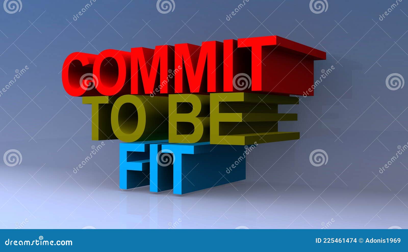 Commit to be fit on blue stock illustration. Illustration of athletic ...