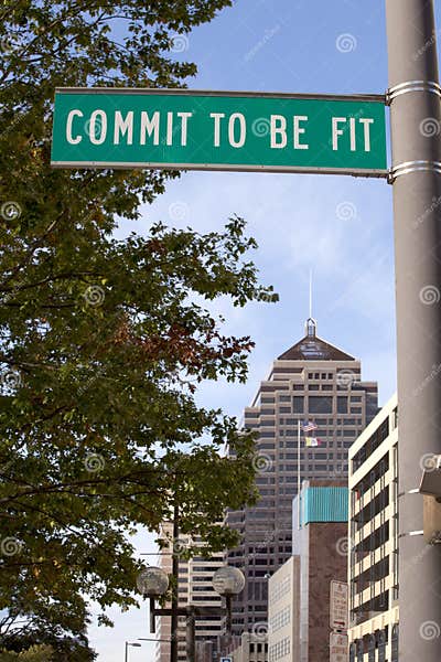 Commit to be Fit sign stock image. Image of endurance - 16585799