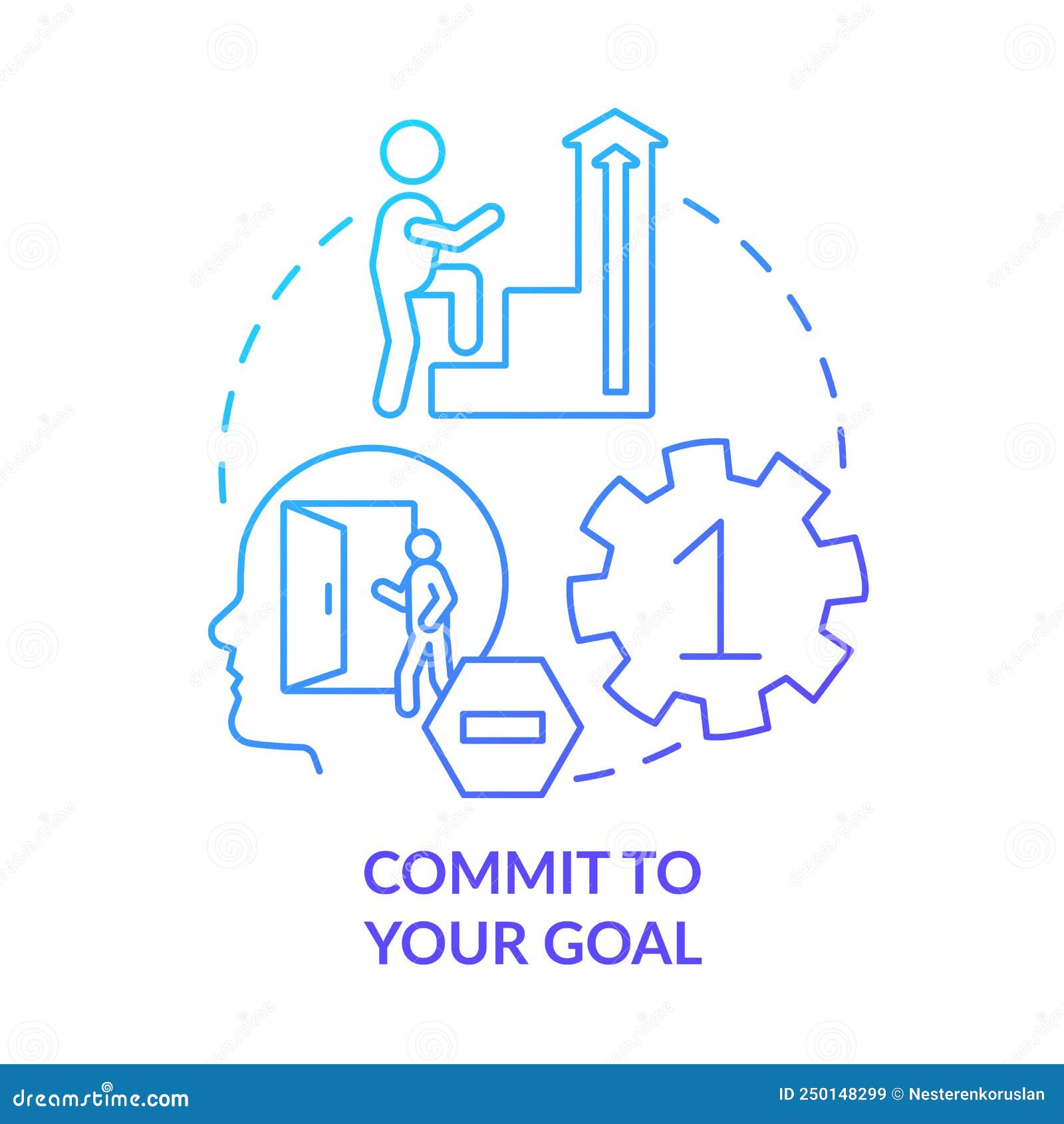 Commit To Your Goal Blue Gradient Concept Icon Stock Vector ... Commit To Your Goal Blue Gradient Concept Icon Stock Vector ...