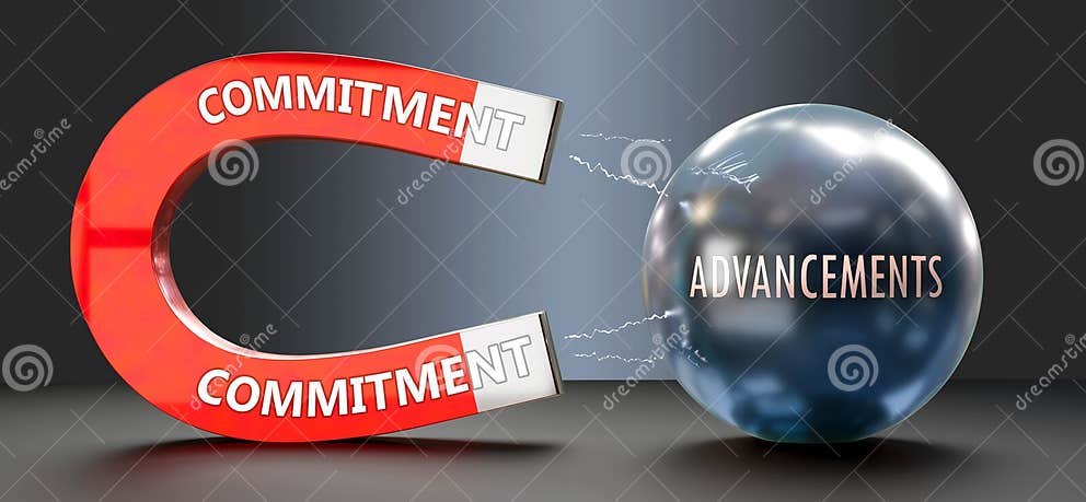 Commitment that Attracts Advancements. Power of Commitment Stock Photo ...