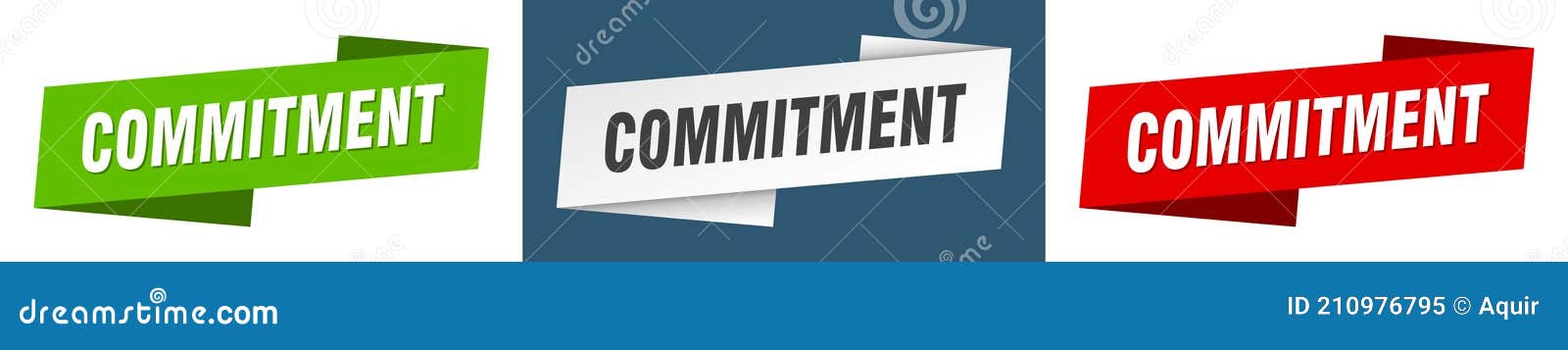 Commitment Banner. Commitment Ribbon Label Sign Set Stock Vector ...