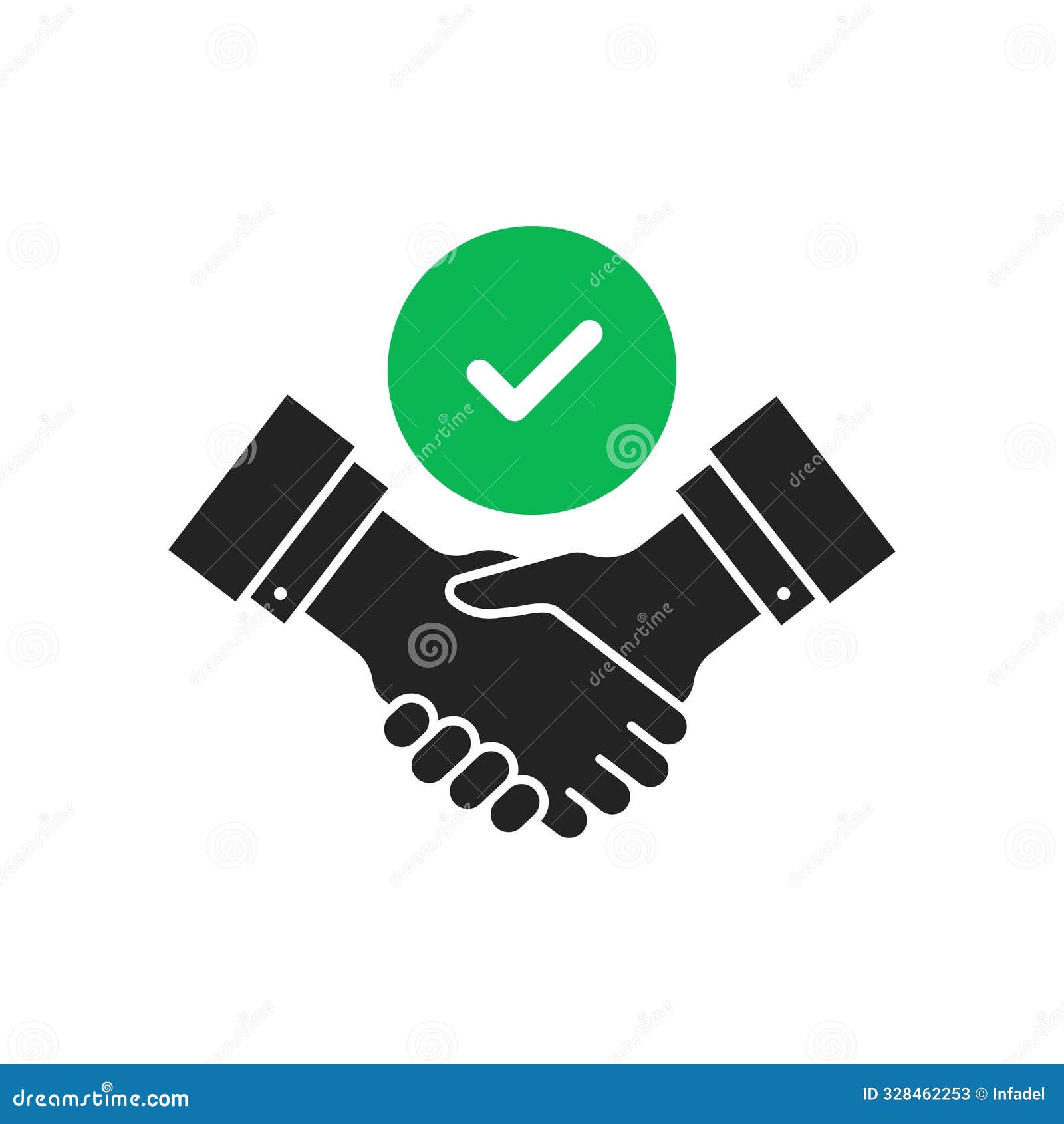 Commitment with Black Handshake or Shakehand Icon Stock Vector ...