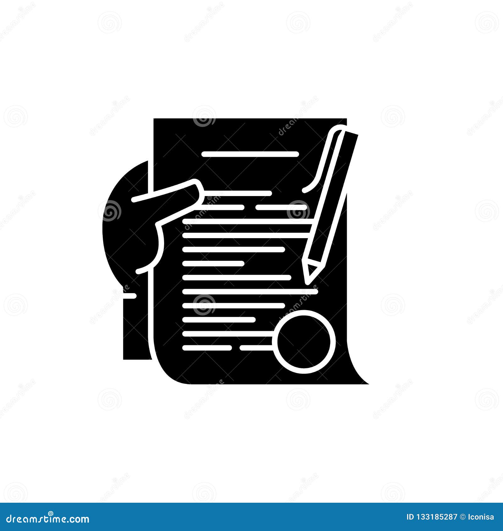 Commitment Black Icon Vector Sign On Isolated Background Commitment