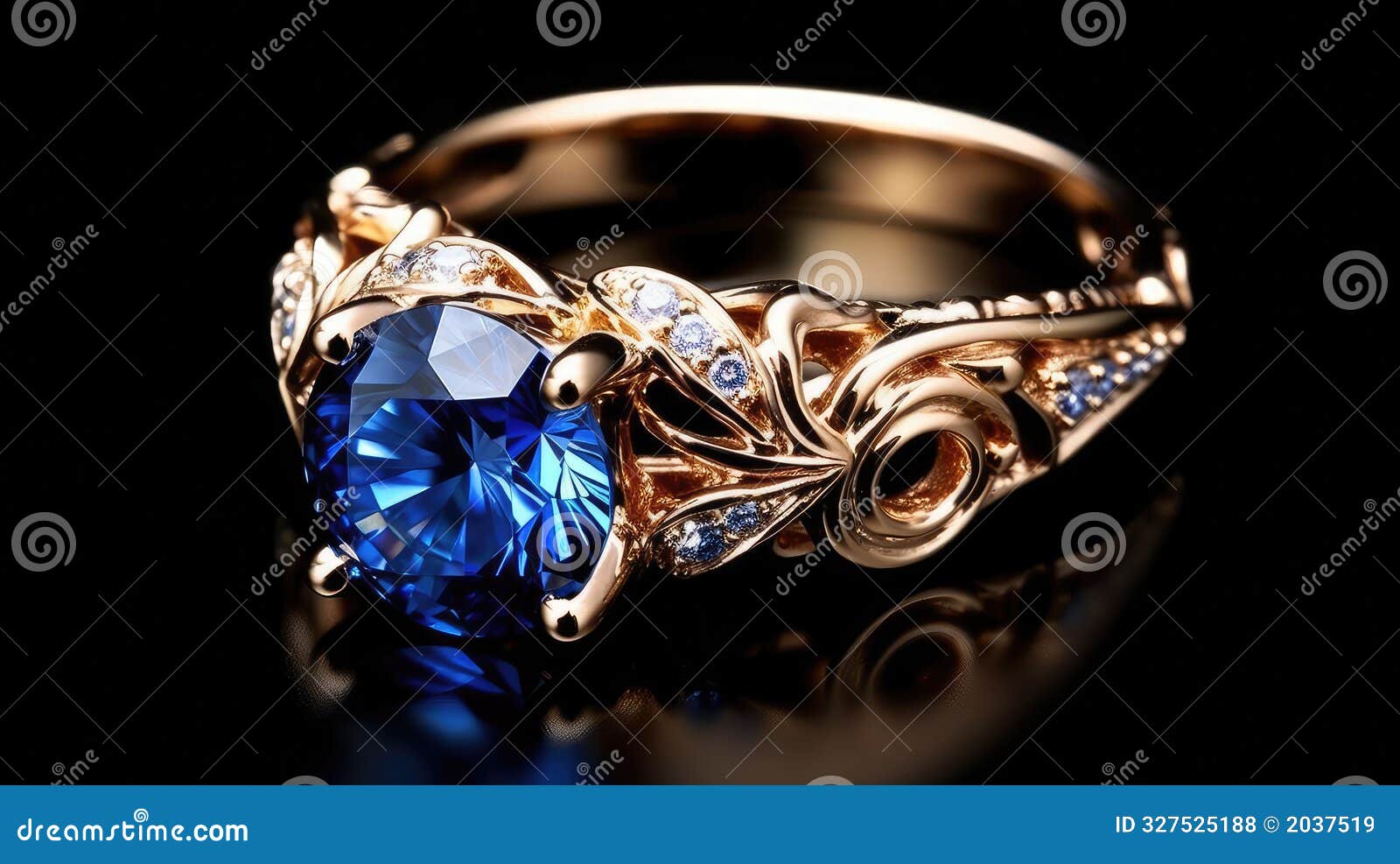 Commitment blue sapphire stock illustration. Illustration of gemstone ...