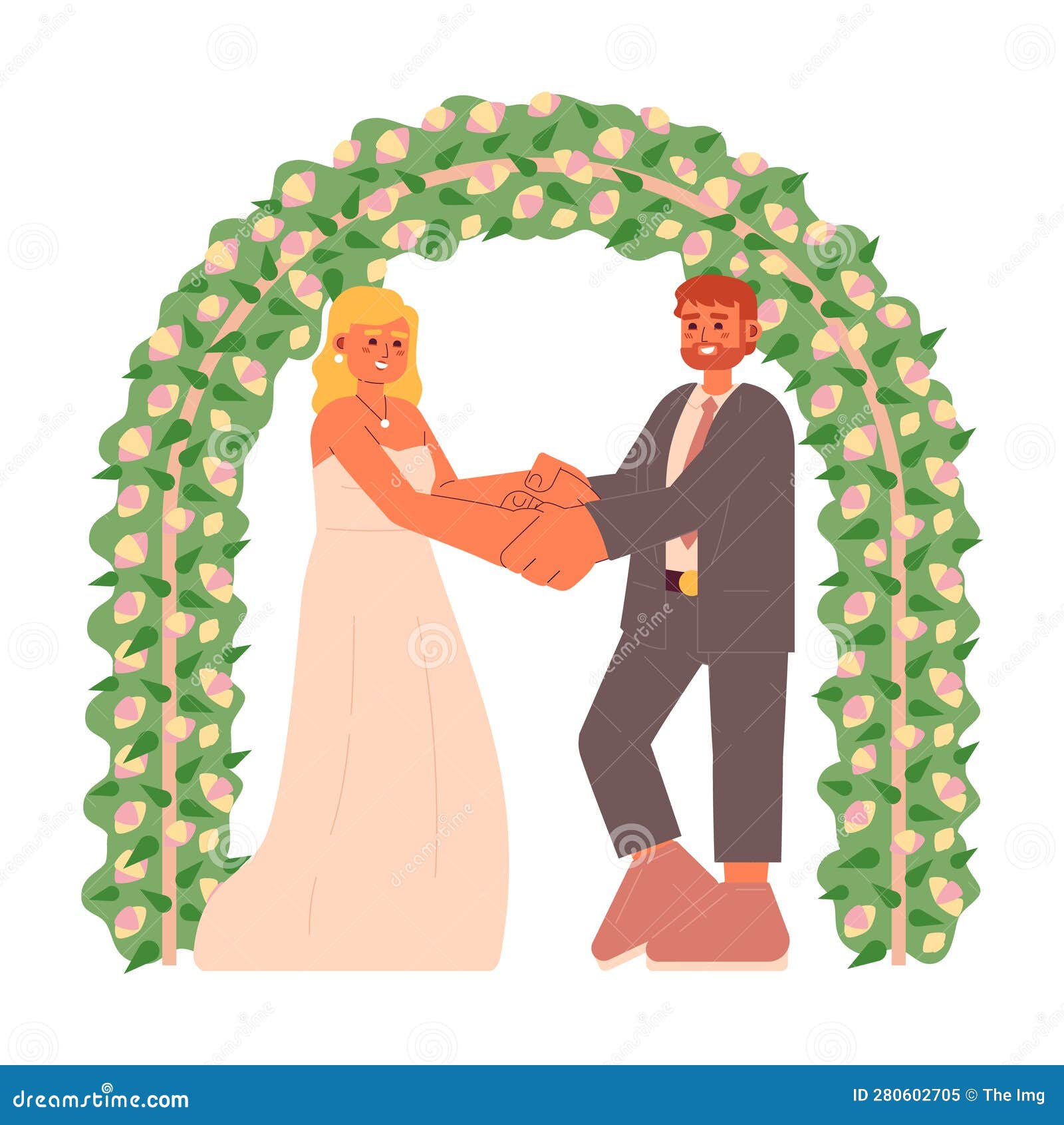 Commitment Ceremony Flat Concept Vector Spot Illustration Stock Vector ...