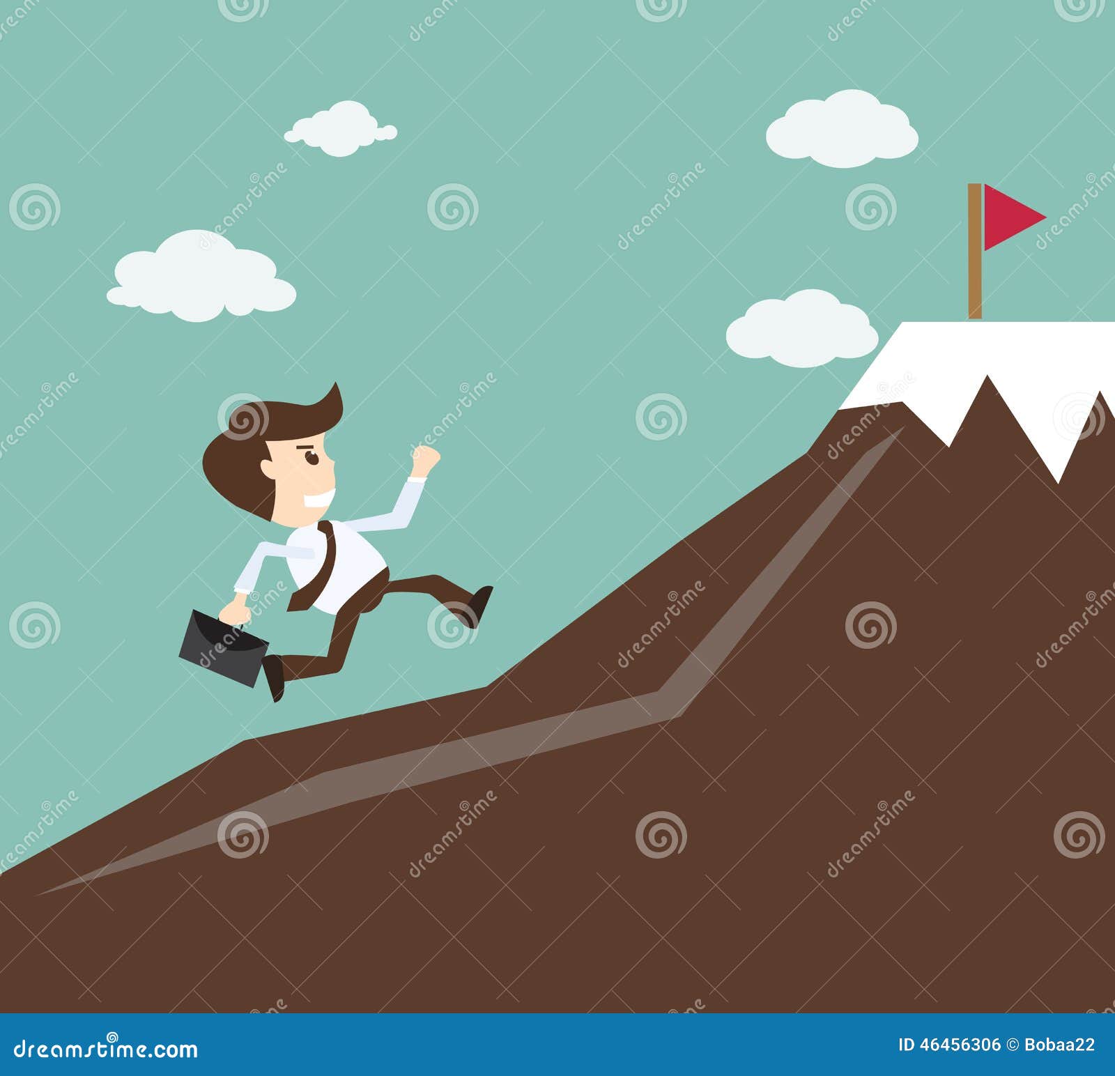 Commitment Concept - Businessman Climbing on the Mountain Stock ...