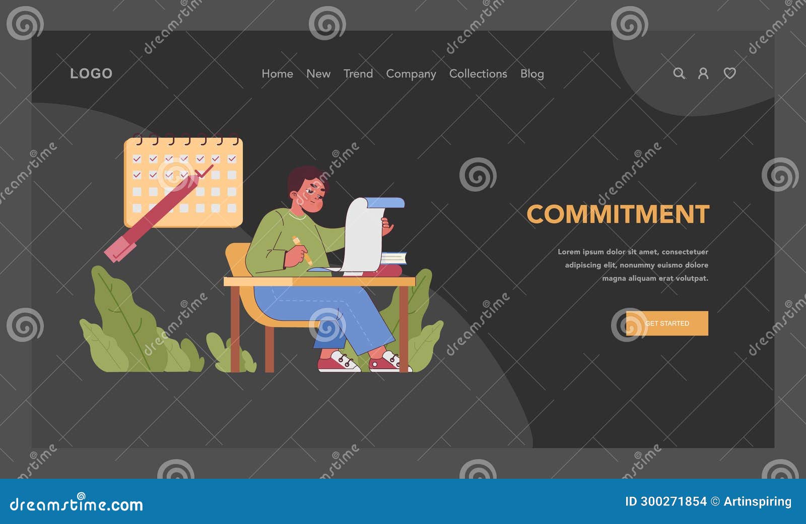 Commitment Concept. Flat Vector Illustration Stock Vector ...