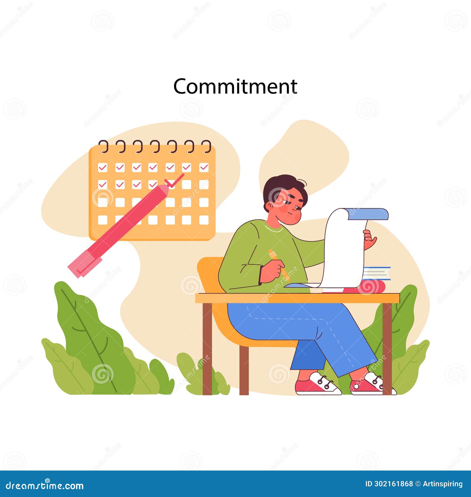Commitment Concept. Flat Vector Illustration Stock Vector ...