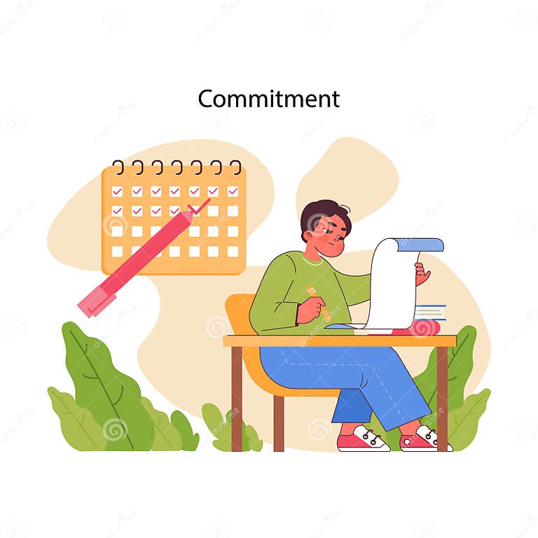 Commitment Concept. Flat Vector Illustration Stock Vector ...