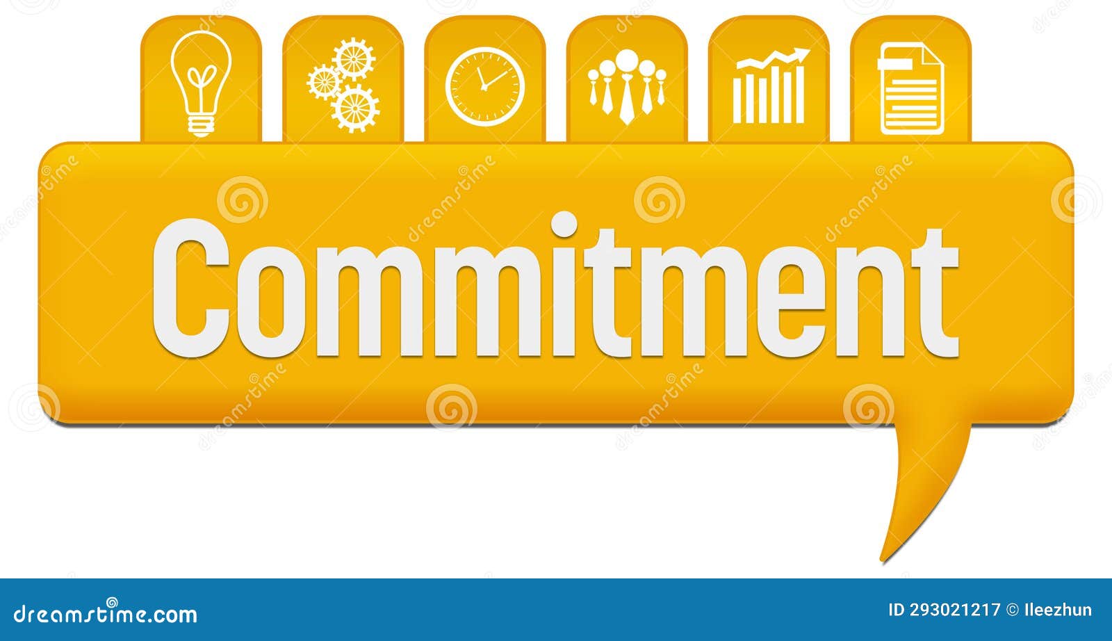 Commitment Yellow Comment with Symbols on Top Stock Illustration ...