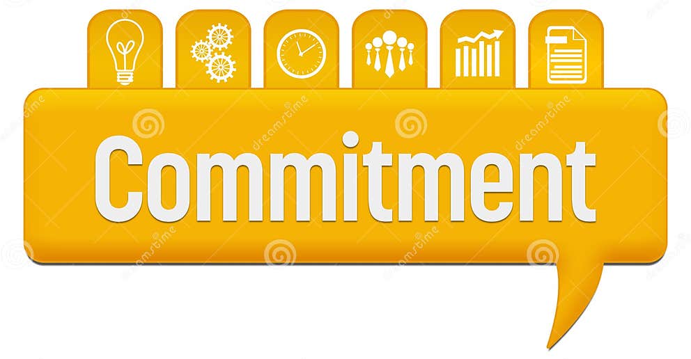 Commitment Yellow Comment with Symbols on Top Stock Illustration ...