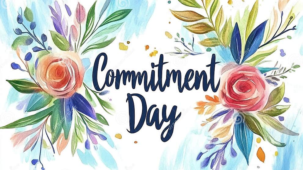 Commitment Day Colorful Floral Design Celebrating Commitment Day with ...